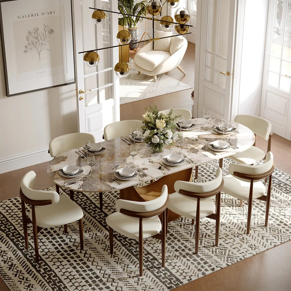 Corrigan Studio® 9 Pieces Dining Room Sets, Pre-Assembly Oval Dining ...