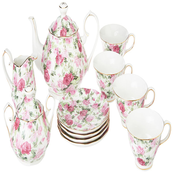DNGJU 27oz. Floral Teapot Set - Wayfair Canada