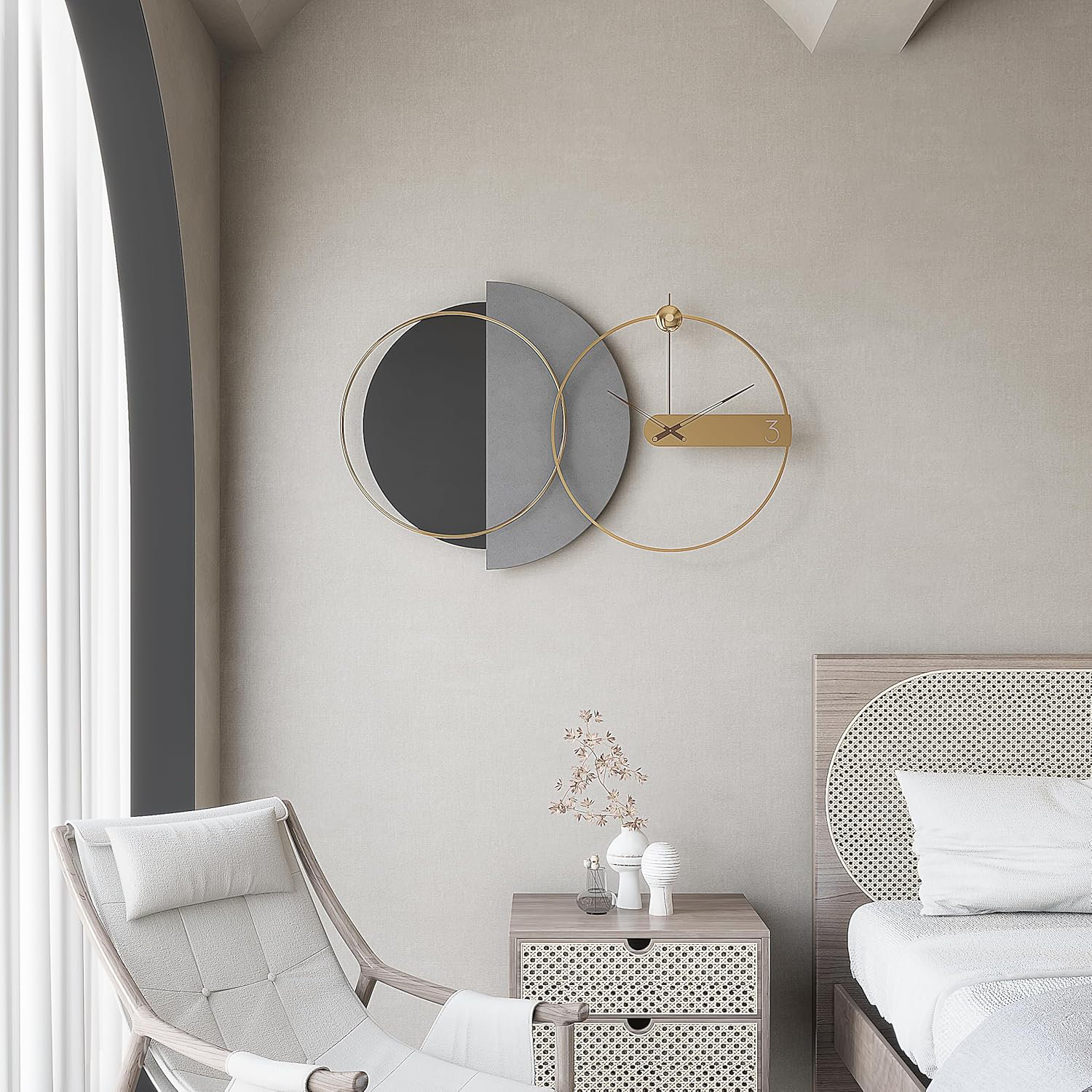 WKING Modern Nordic Style Wall Clock For Living Room Large Silent ...