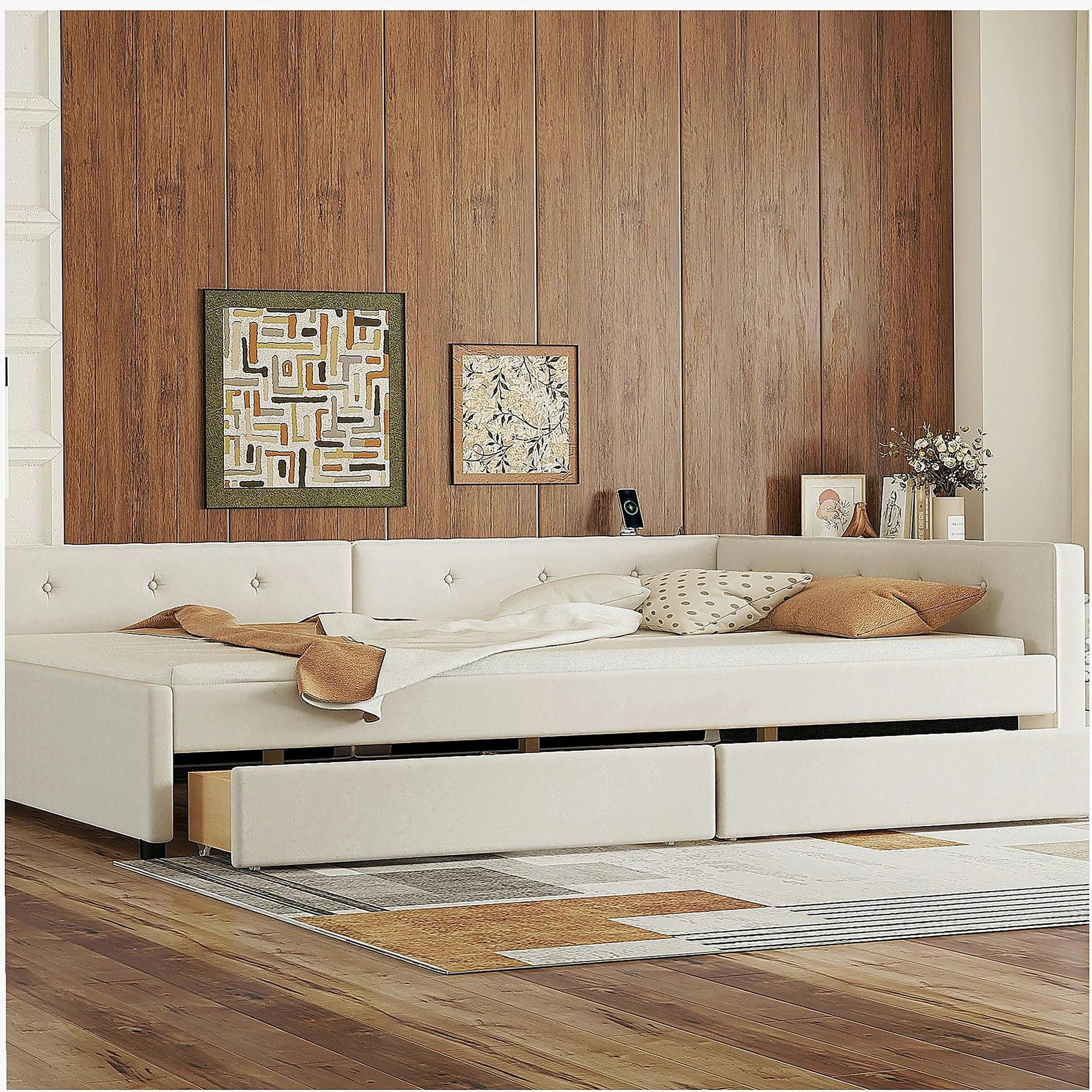 Latitude Run® Soft Package Platform Bed with USB and 2 Drawers | Wayfair