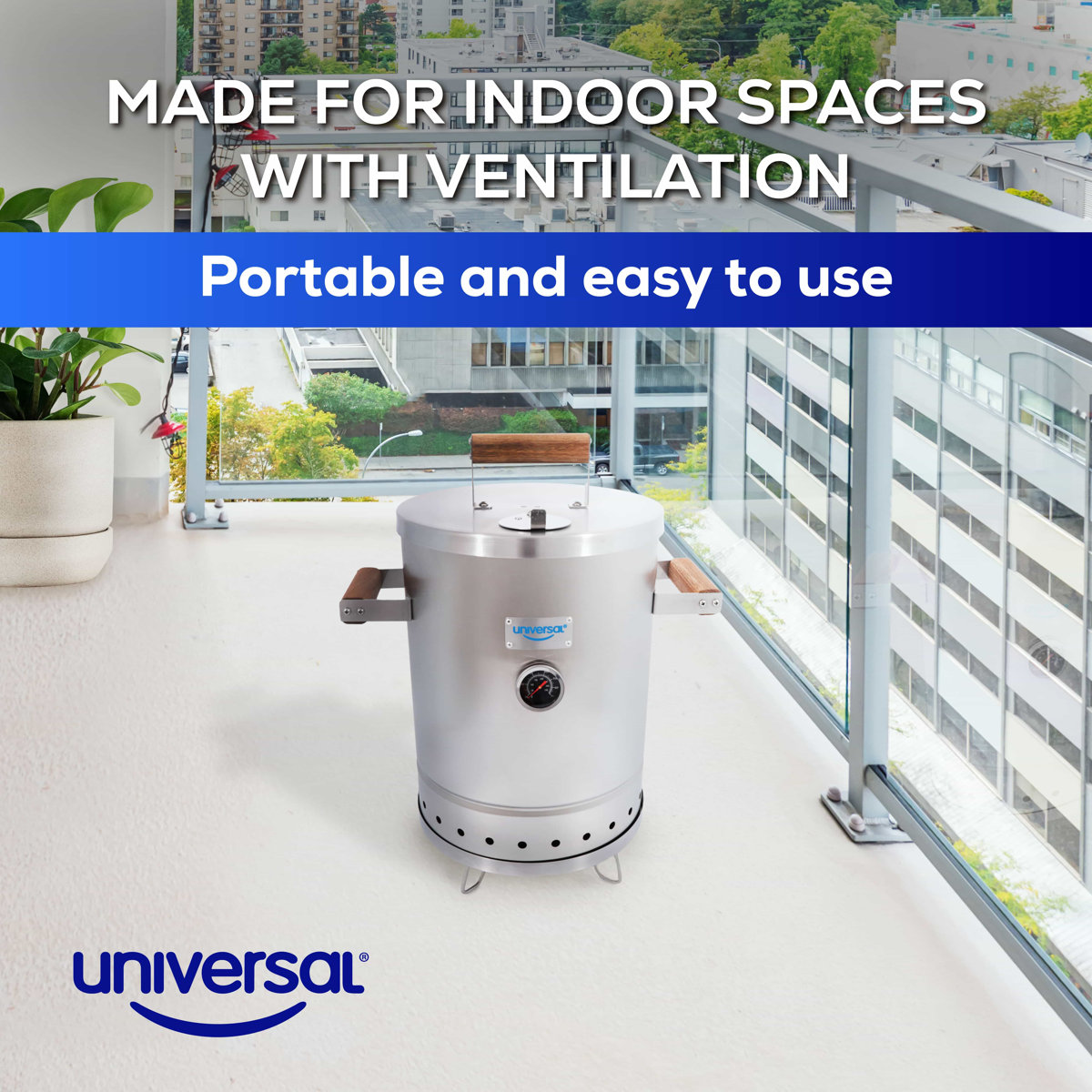 Universal Stainless Steel Small 6-pound Charcoal Barrel Smoker with ...