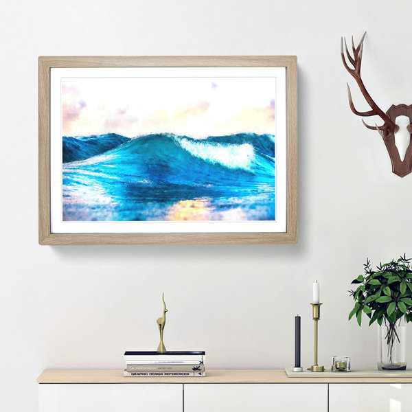 East Urban Home Rolling Ocean Waves - Picture Frame Painting Print ...
