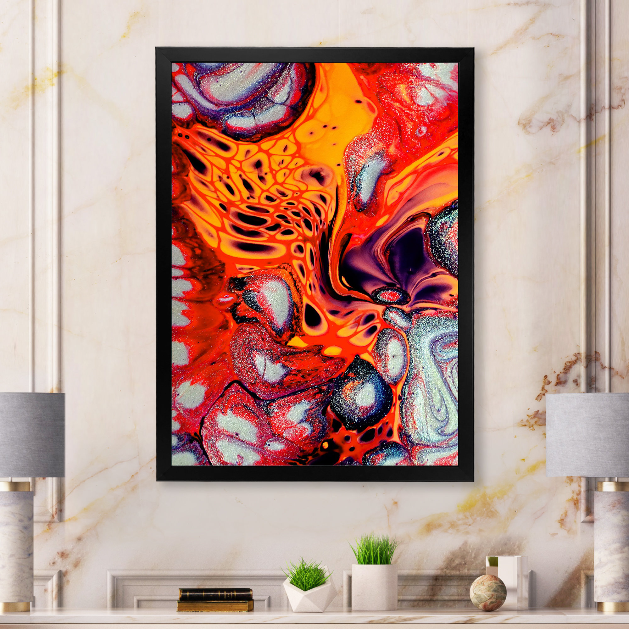 Wrought Studio™ Colorful Mixed Abstract Fluid XV - Modern Canvas Wall ...