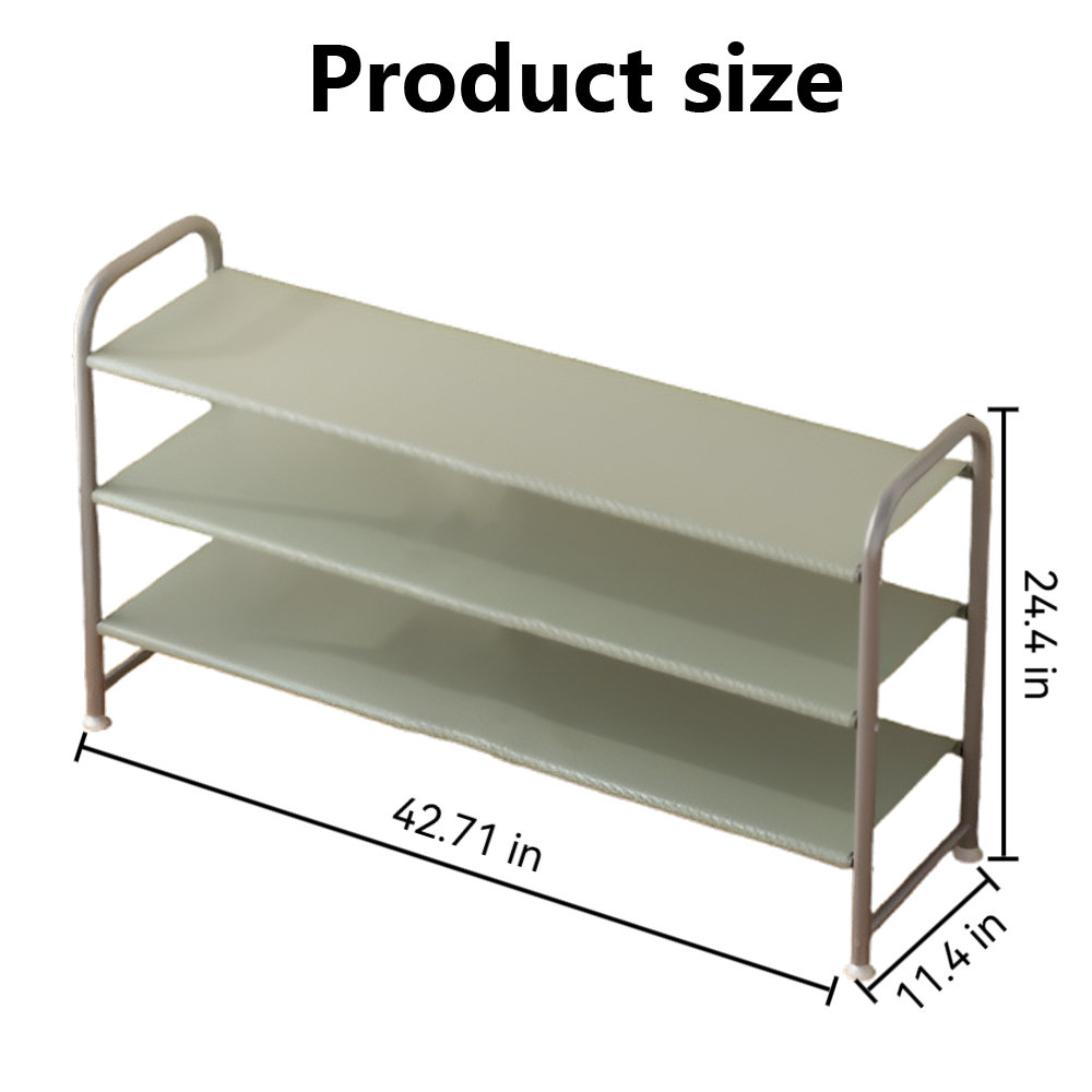 Rebrilliant 3-Layer Shoe Rack With Long Storage Shelf, Wardrobe ...
