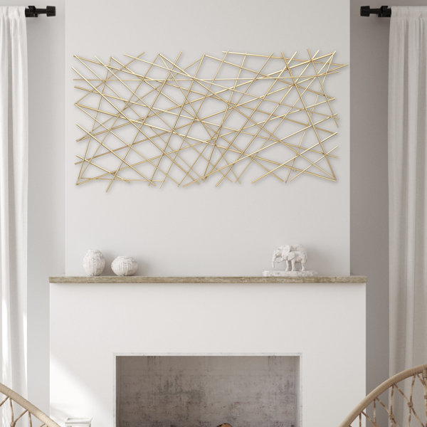 Ivy Bronx Polaris Rectangle Linear Metal Abstract Wall Art | Wayfair