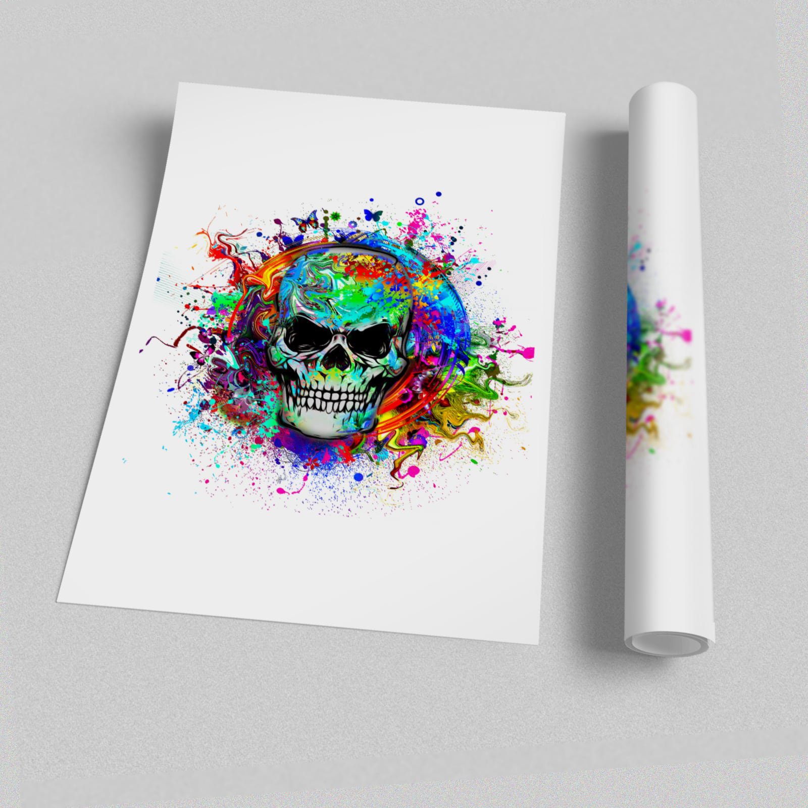 East Urban Home Skull Splash - Unframed Graphic Art Print on Paper ...