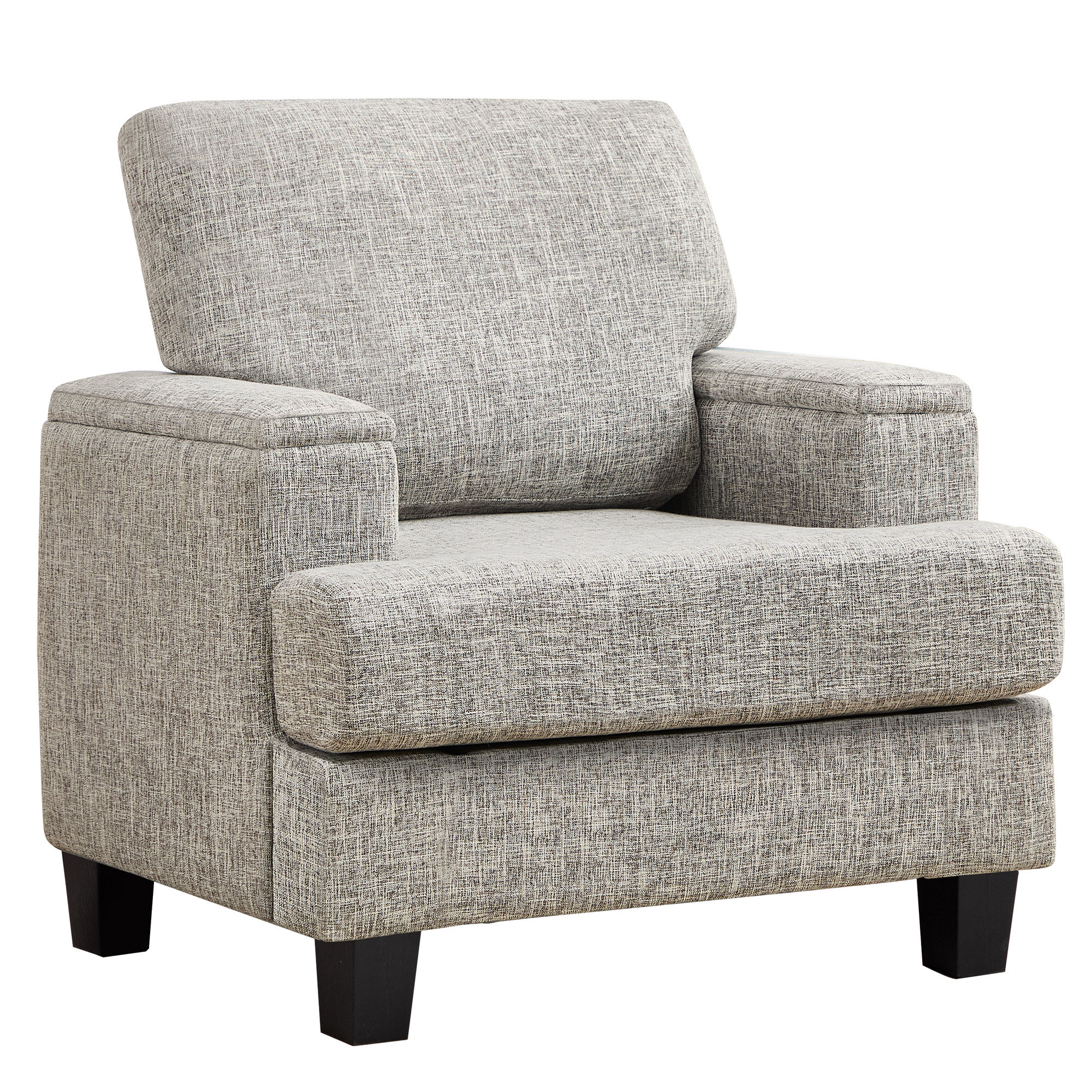 Latitude Run® Upholstered Armchir with Armrest Interior Storage ...