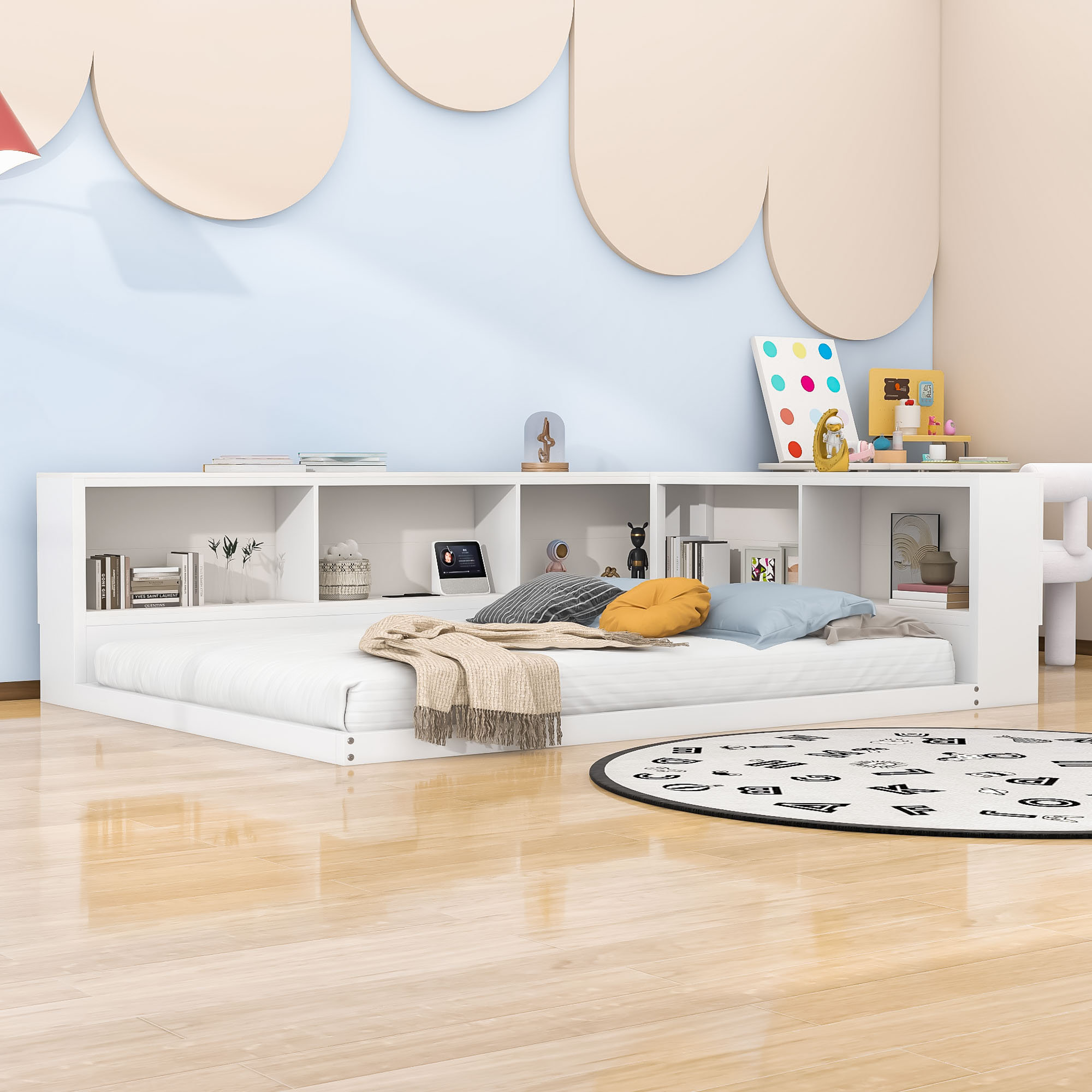 Latitude Run® Aly Full Size Metal Daybed with Shelves, Built-In ...