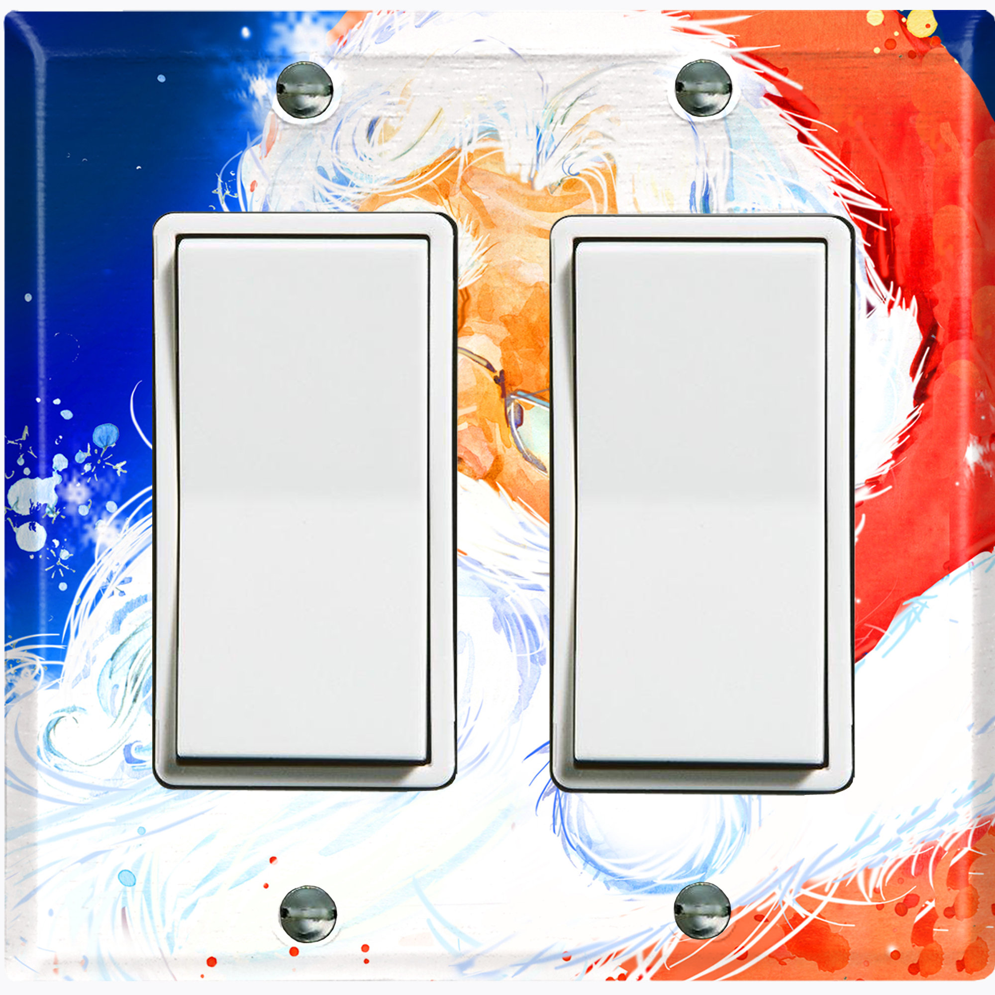 WorldAcc Christmas Santa Claus Blue North Pole 2-Gang Toggle Light ...