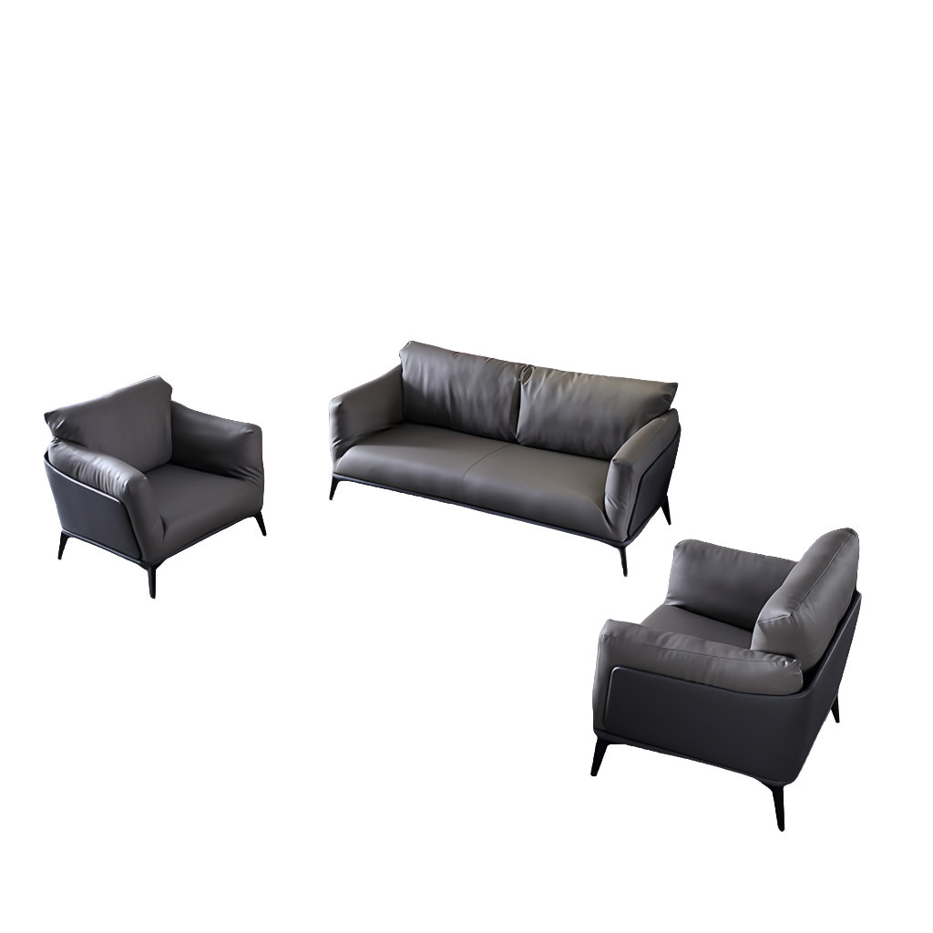 Hokku Designs Niovi 3 - Piece Faux Leather Living Room Set | Wayfair