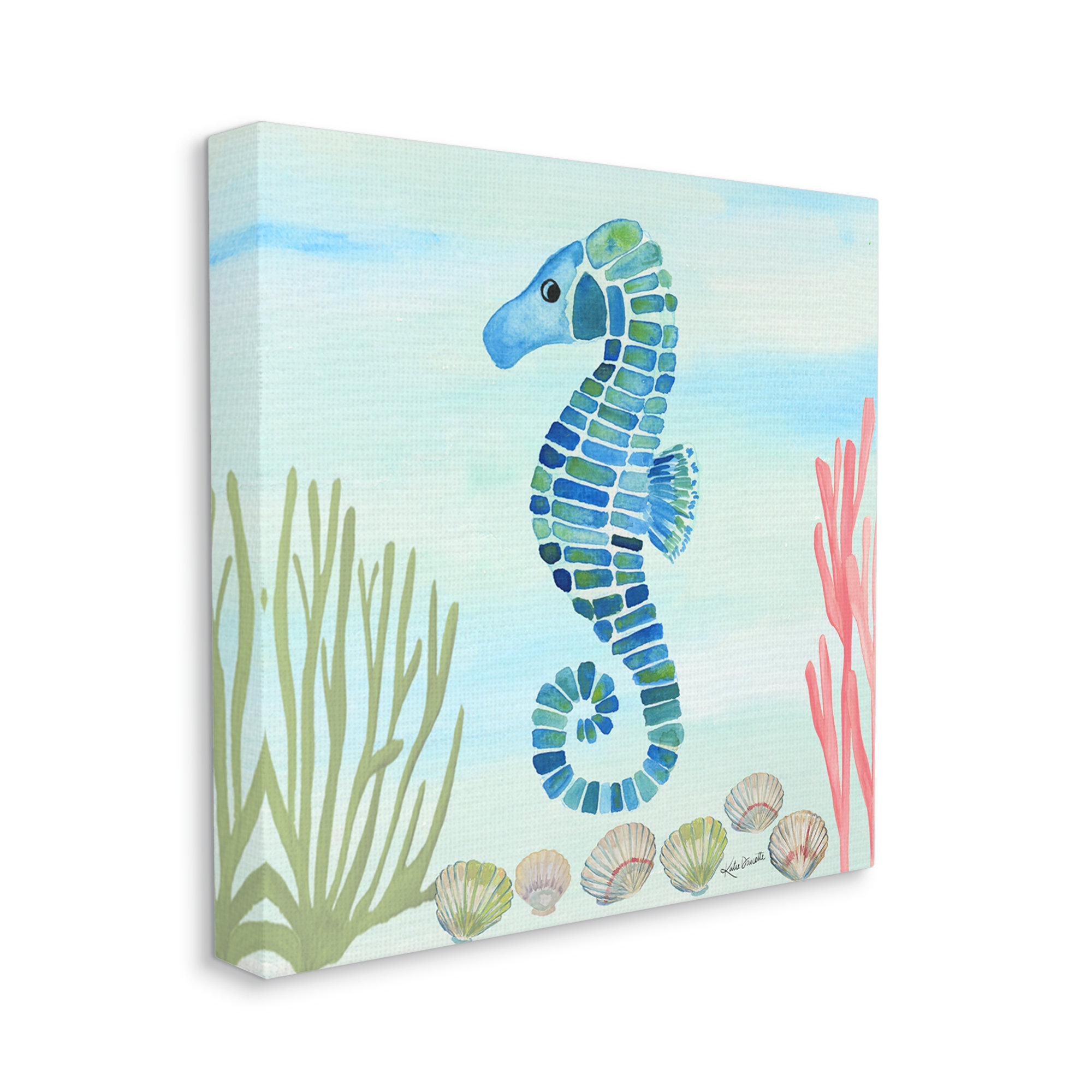 Stupell Industries Mosaic Seahorse Clam Seashells Ocean Floor Reef by ...