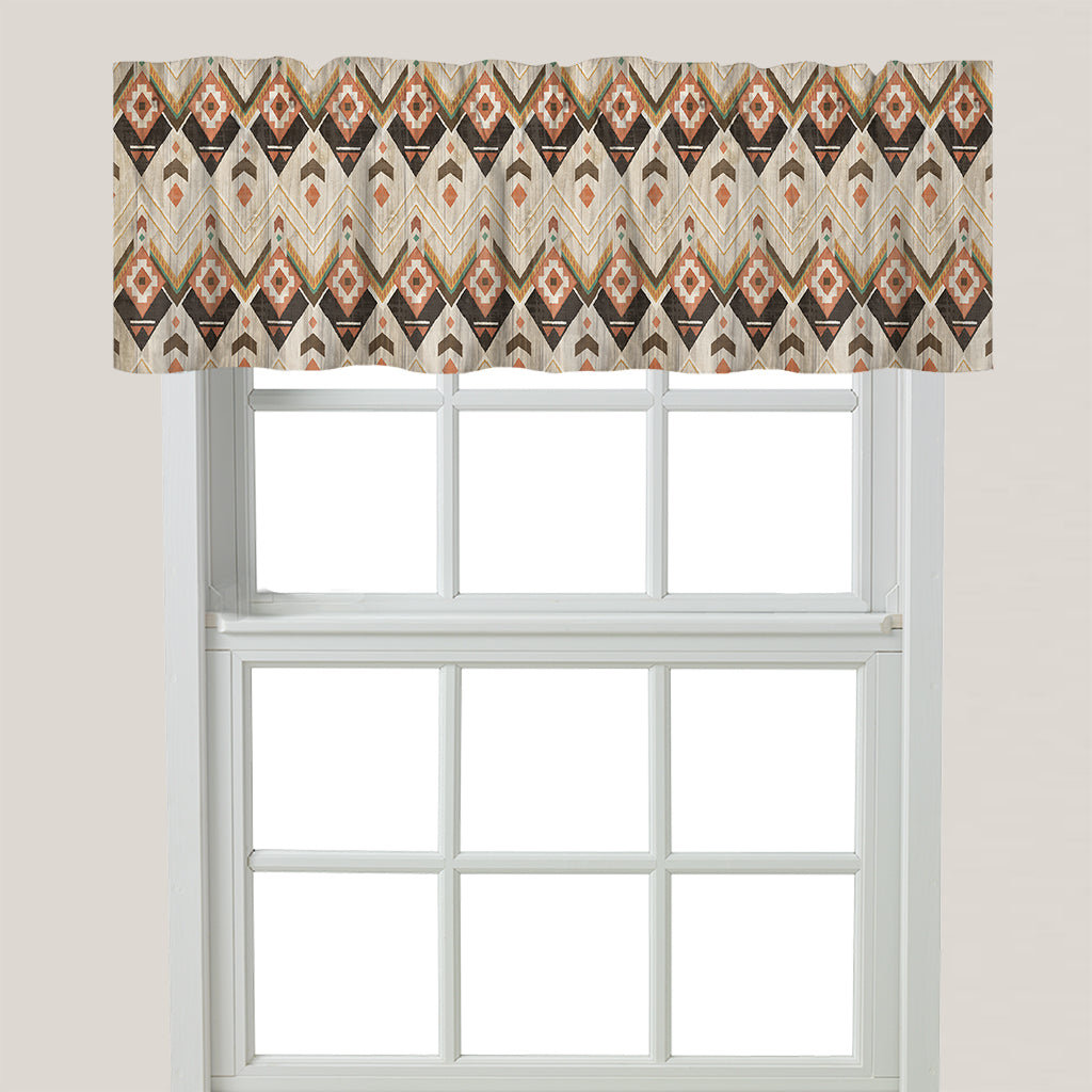 Foundry Select Geometric Tailored 60'' Window Valance in Camel | Wayfair