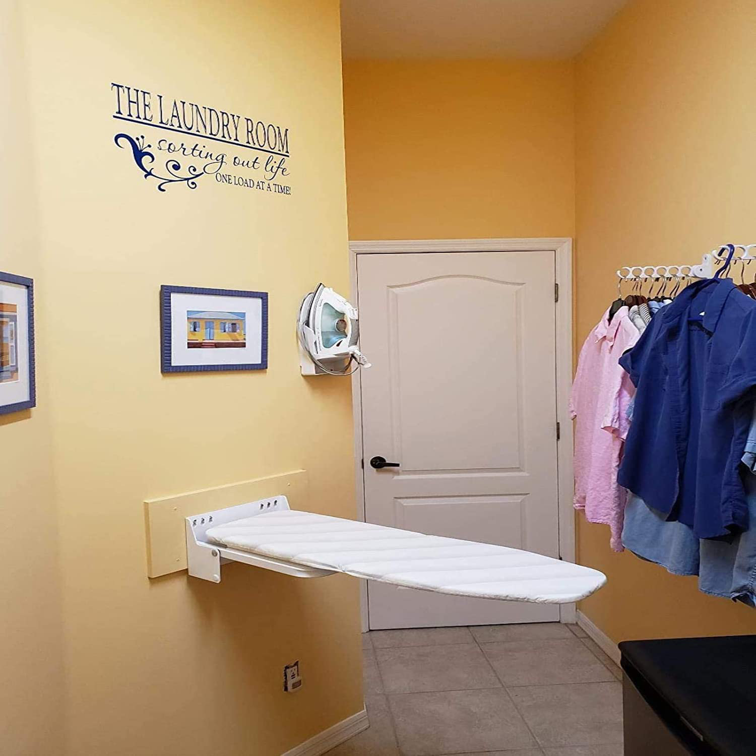 ColorLife Heavy Duty Ironing Board 37.40"X11.80" Extreme Stability Wall ...