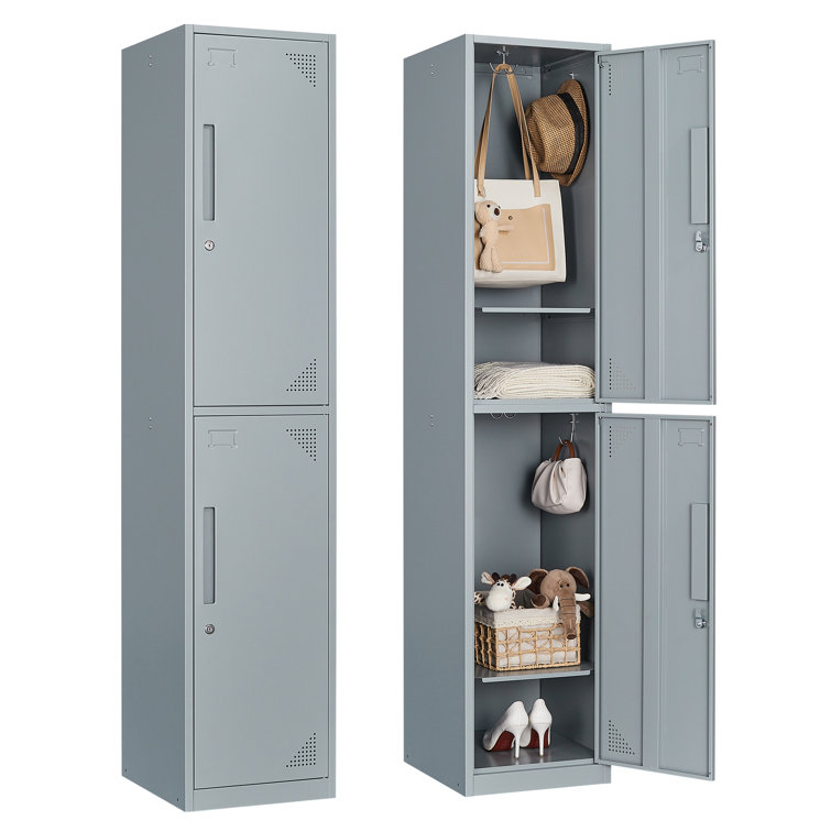 Steelcube Metal 2 - Tier 15'' Gym & Locker Room Locker with Key ...