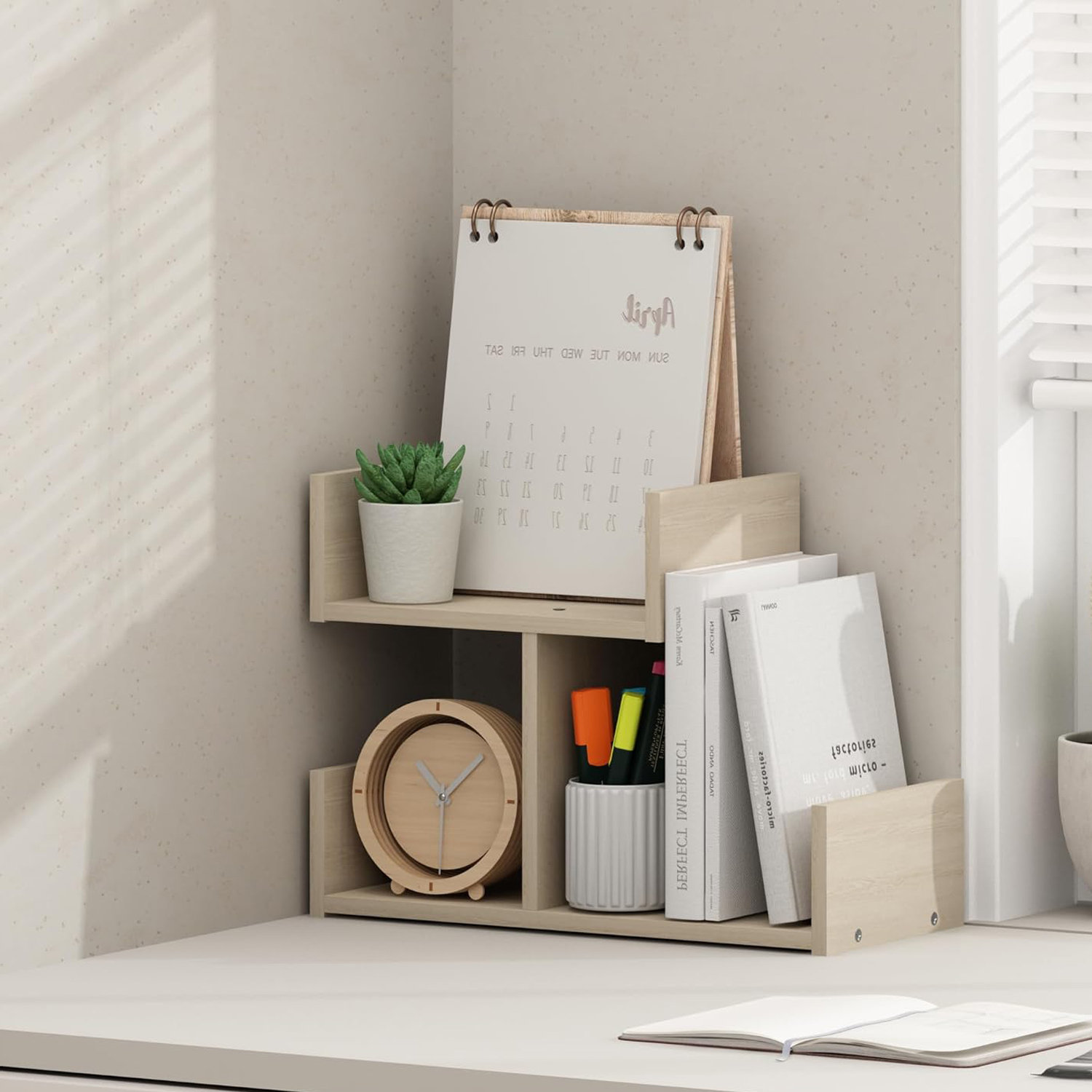 Inbox Zero 3-Shelf Modern Desktop Book Shelf Storage Organizer Rack ...