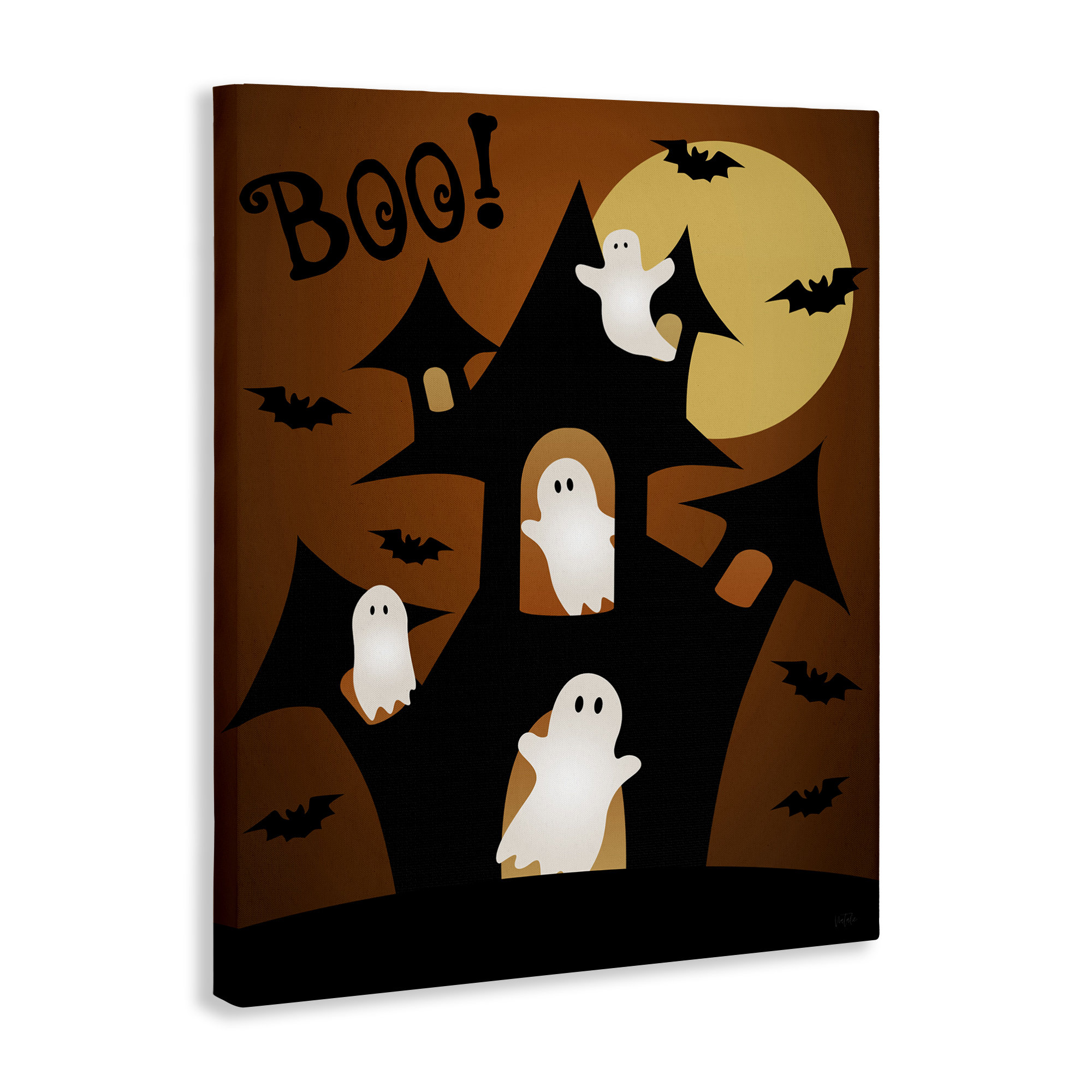 Hokku Designs Ghostly Haunted House Canvas, design by Natalie ...