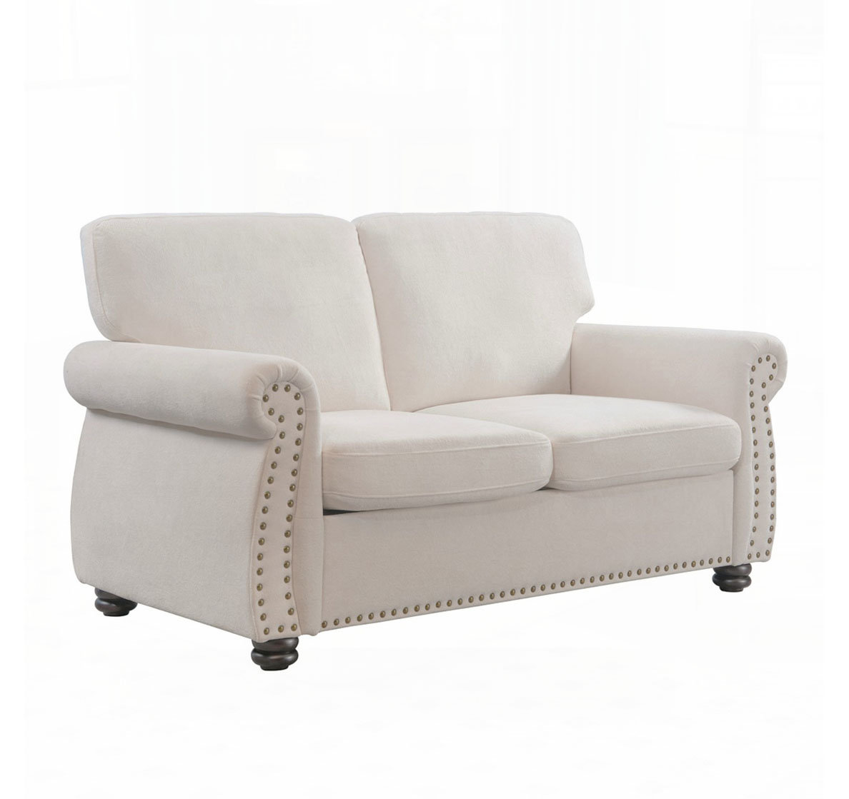 Charlton Home® Rolled arm nailhead trim upholsterd loveseat & Reviews ...