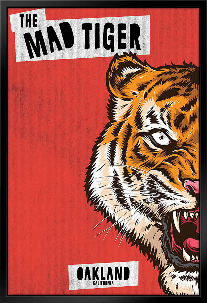ATX Art Group LLC The Mad Tiger - Floater Frame Graphic Art on Canvas ...