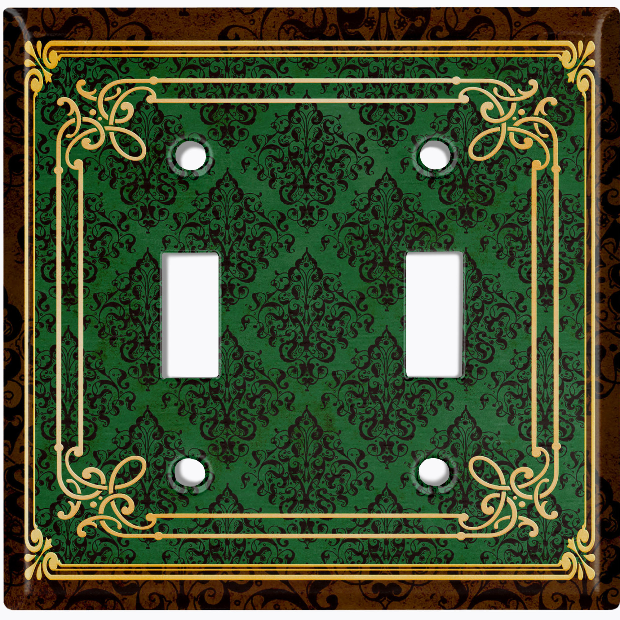 WorldAcc Victorian Vintage Elegant Damask Wire Frame 2-Gang Toggle ...