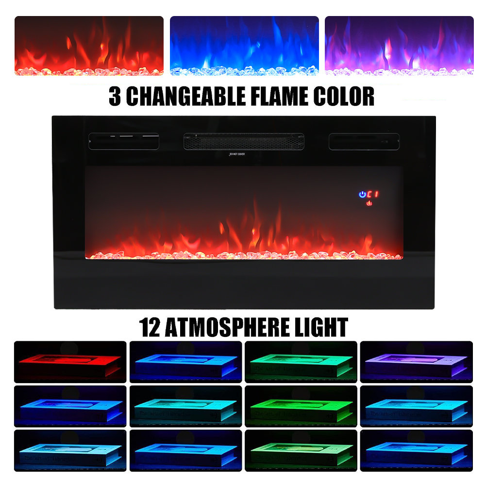 Metro Lane Berrick Metro Lane 178cm W Electric Fireplace | Wayfair.co.uk