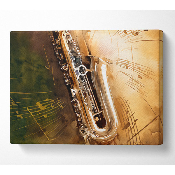 ClassicLiving Saxophone Notes - Wrapped Canvas Art Prints | Wayfair.co.uk