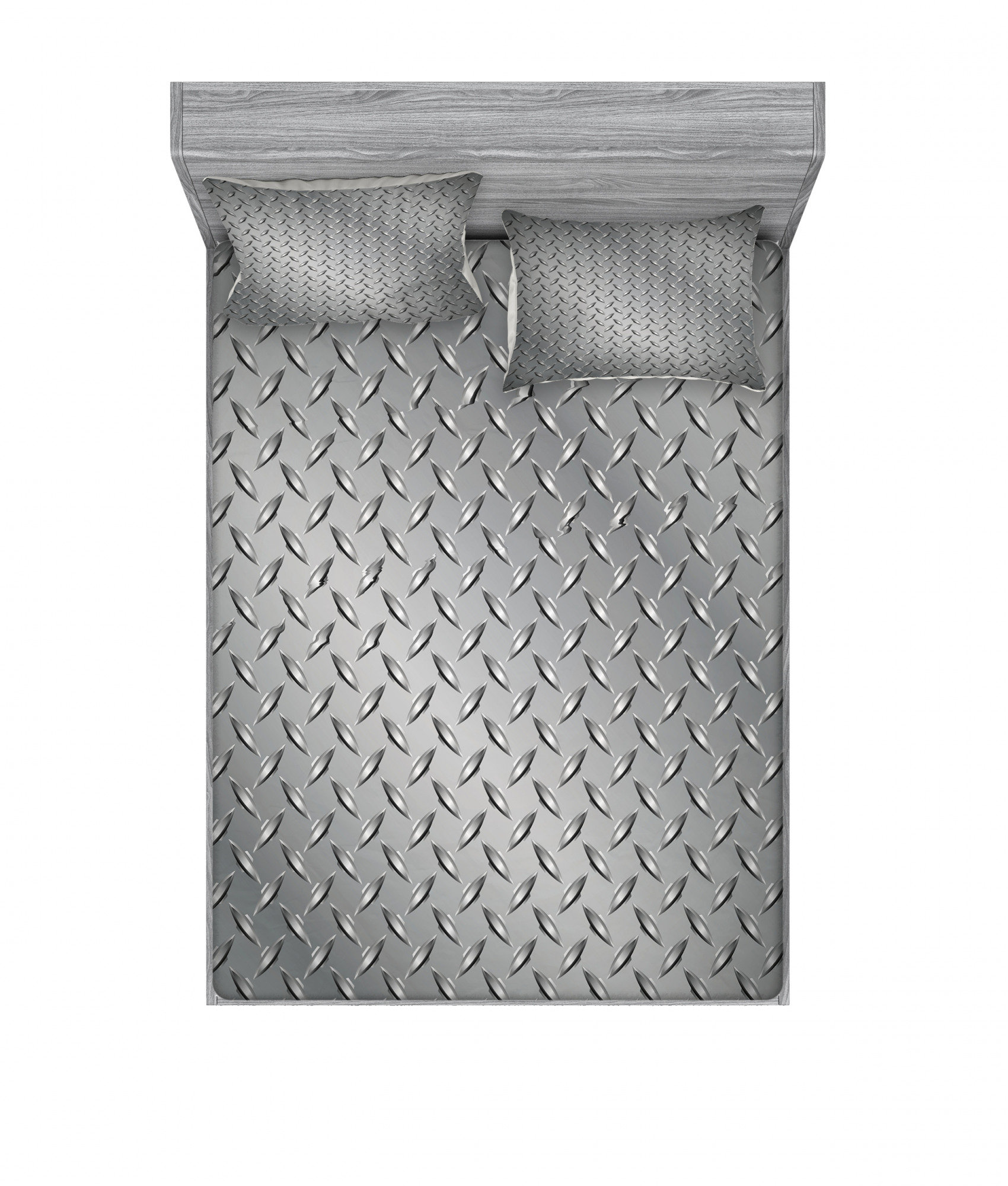 Ambesonne Fence Netting Display with Diamond Plate Effects Motif ...