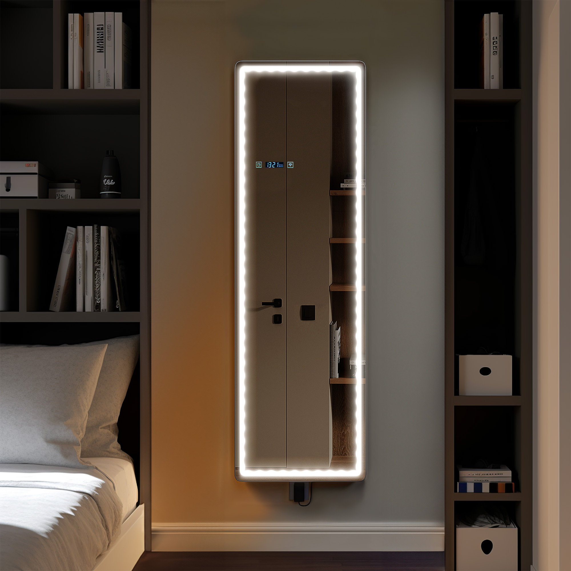 Wrought Studio Jacorious LED Full Length Wall Mount Freestanding 2-Way ...