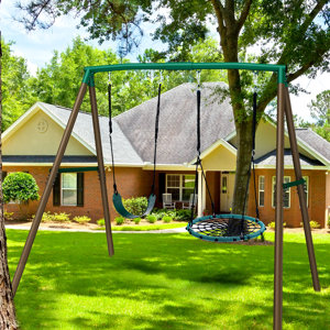 Klo Kick 7.5' Heavy Duty Tall Swing Sets For Backyard For Kids And ...