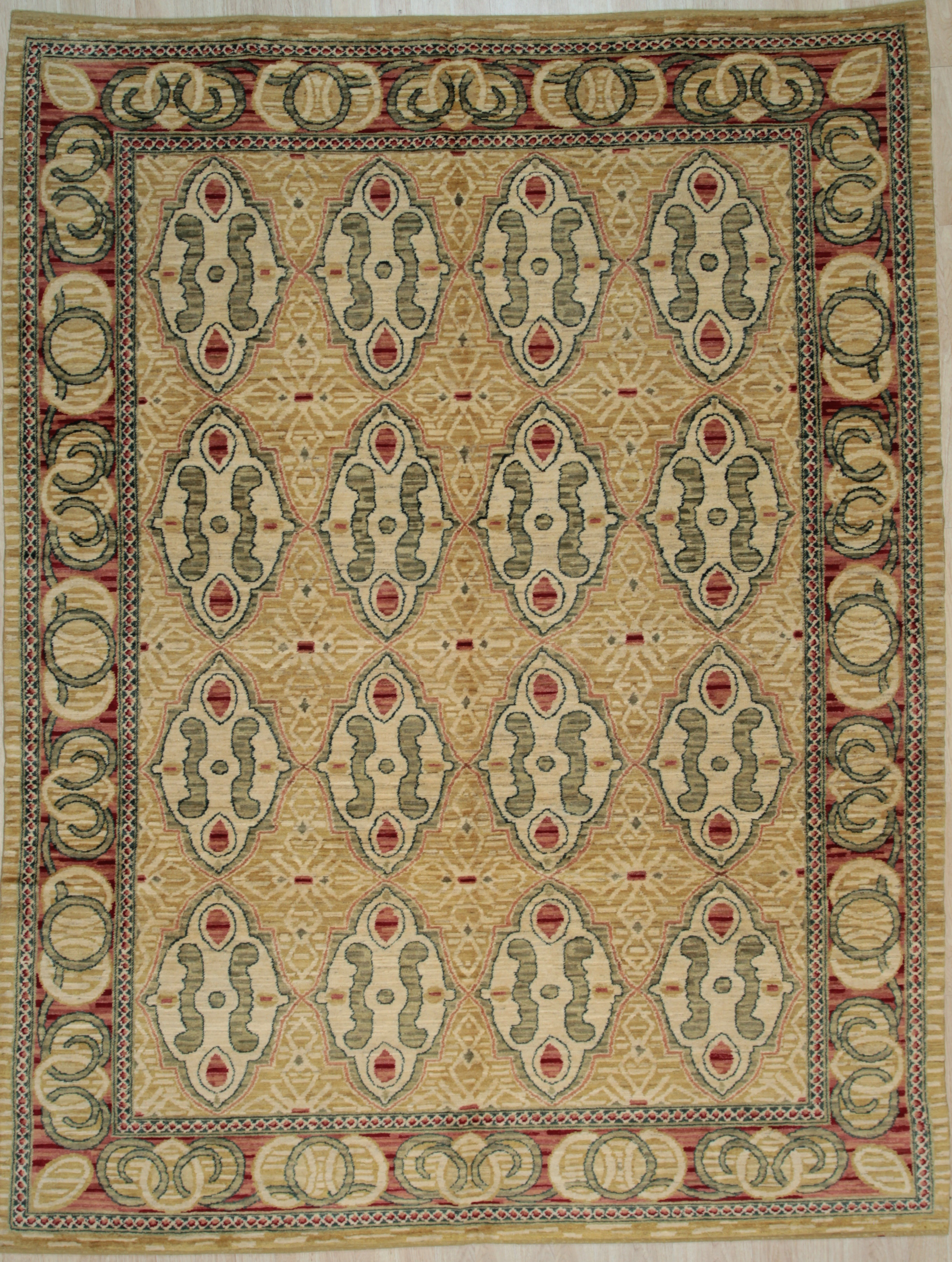 Bungalow Rose Iris Cozy Beige Hand Knotted Wool Transitional Floral ...