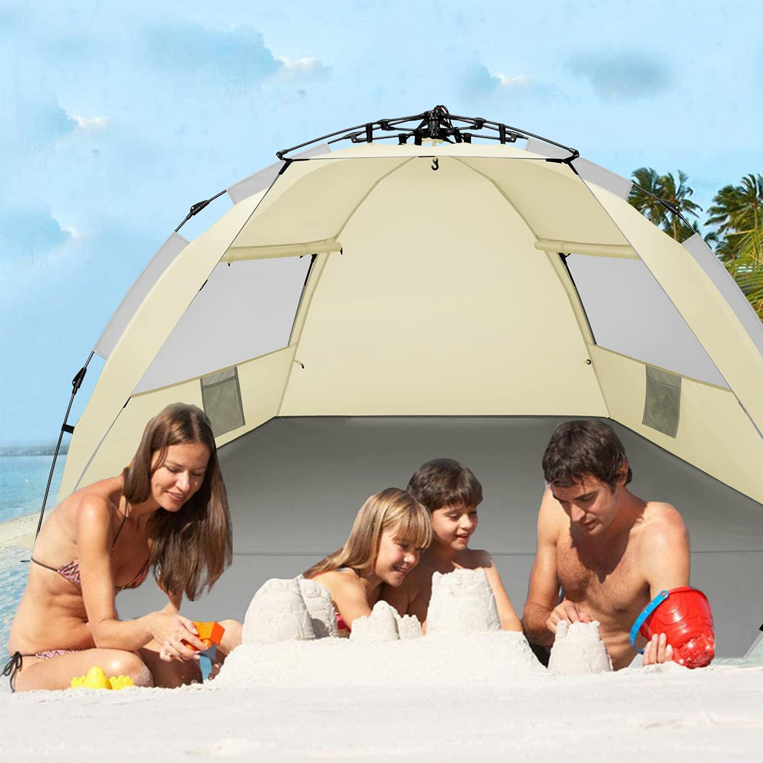 inisep Beach Tent Sun Shelter Portable Sun Shade Instant Tent | Wayfair