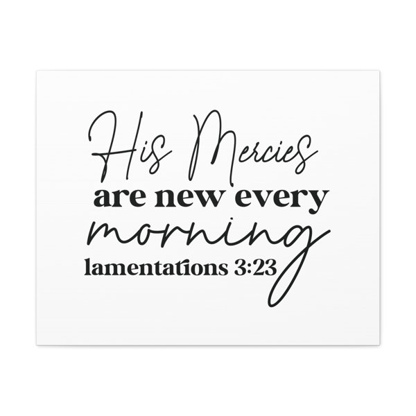 Happy Larry Lamentations 3:23 His Mercies Bible Verse Canvas Christian ...