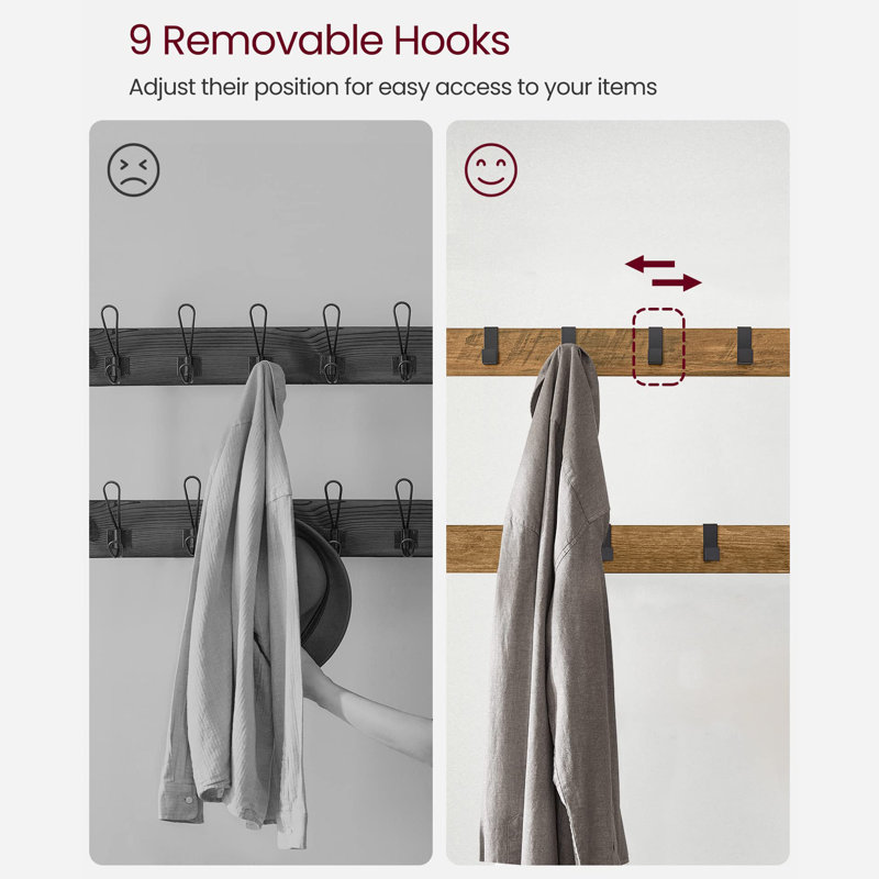 17 Stories Shino Steel Freestanding 9 - Hook Coat Rack & Reviews | Wayfair