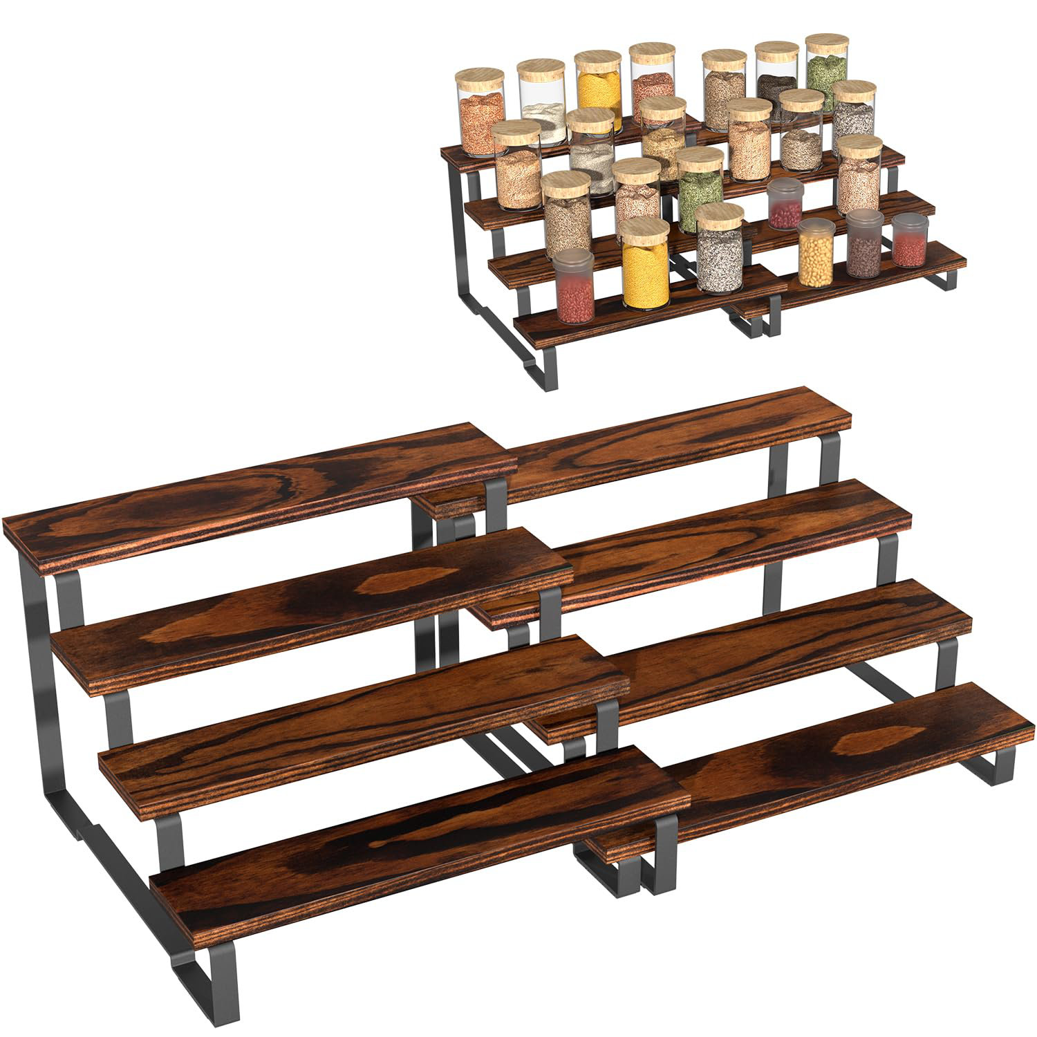 Prep & Savour 4 Tier Expandable Spice Rack Organizer (13.8” To 26 ...