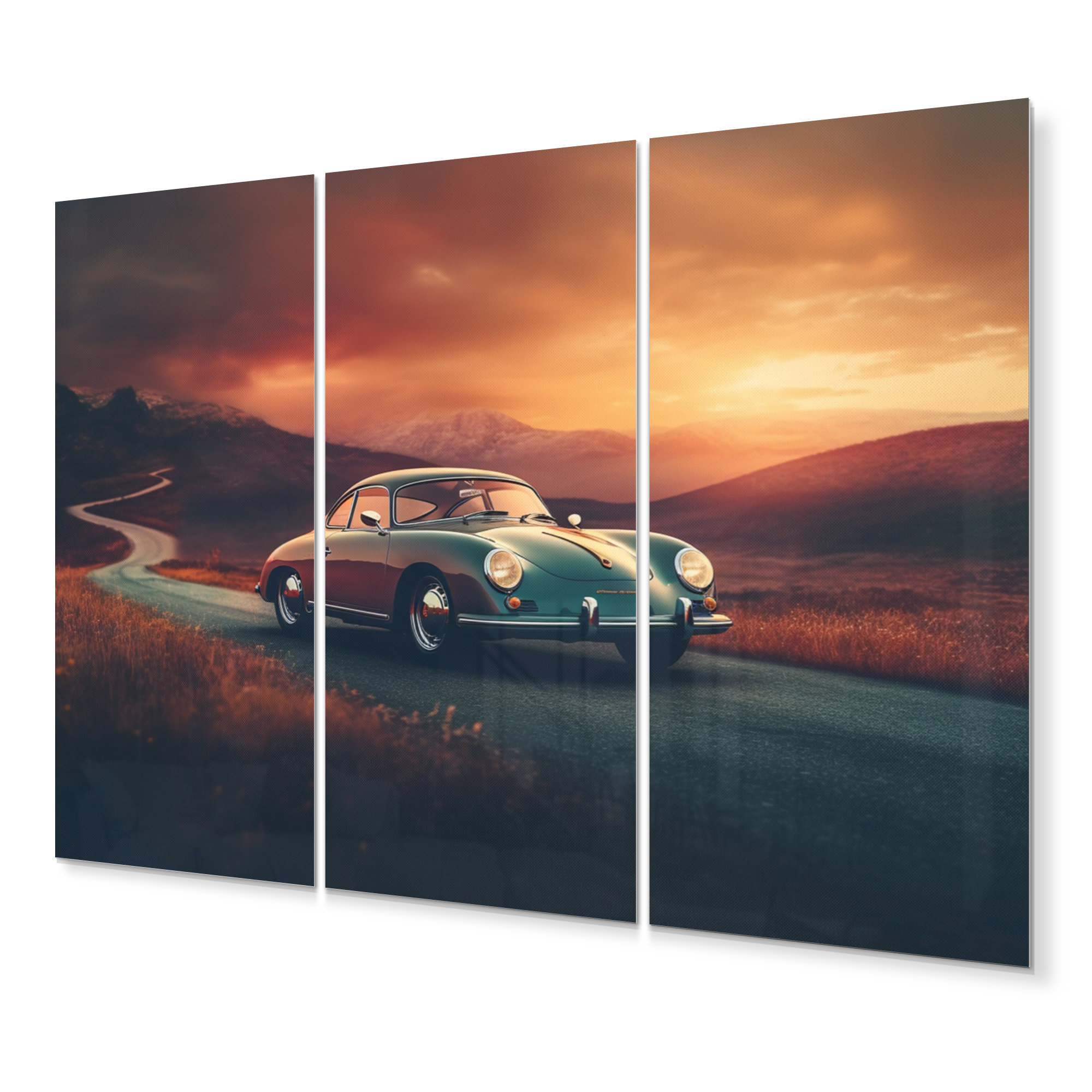 Millwood Pines Classic German Car Scenery I - Retro Car Metal Wall Art ...