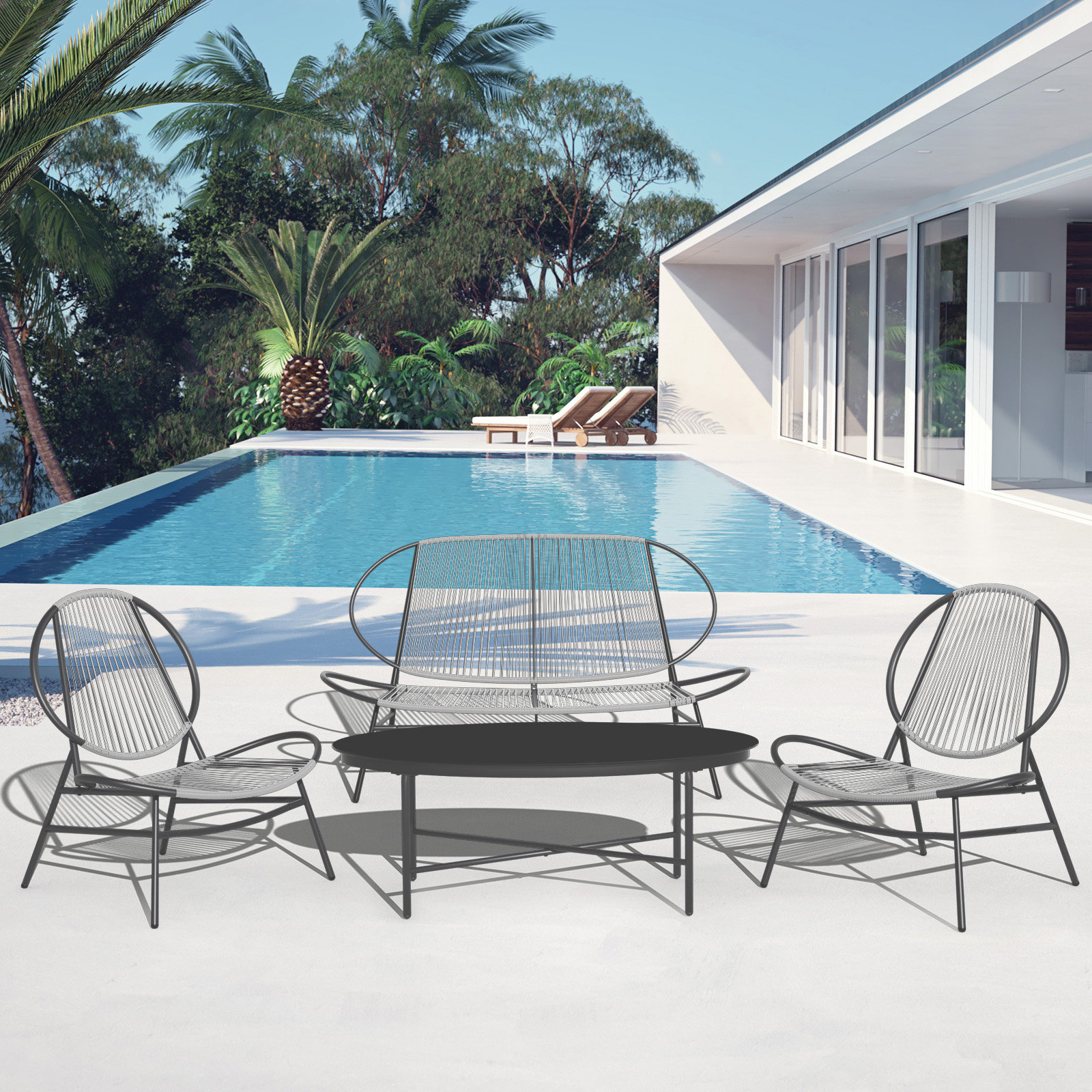 Wrought Studio™ Kadetra 4 - Person Outdoor Seating Group | Wayfair
