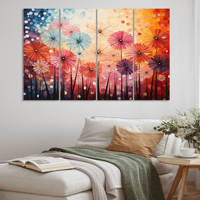 Design Art Colorful Fireworks Serenade Pointillism III - Fireworks ...