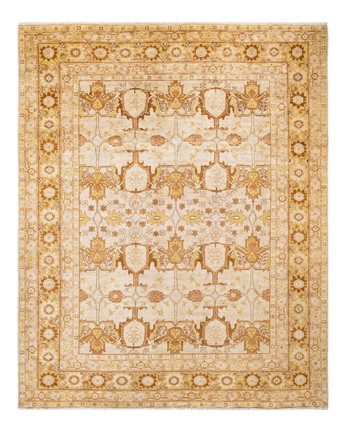 Isabelline Renarda Eclectic One-of-a-Kind Hand-Knotted Ivory Area Rug 9 ...