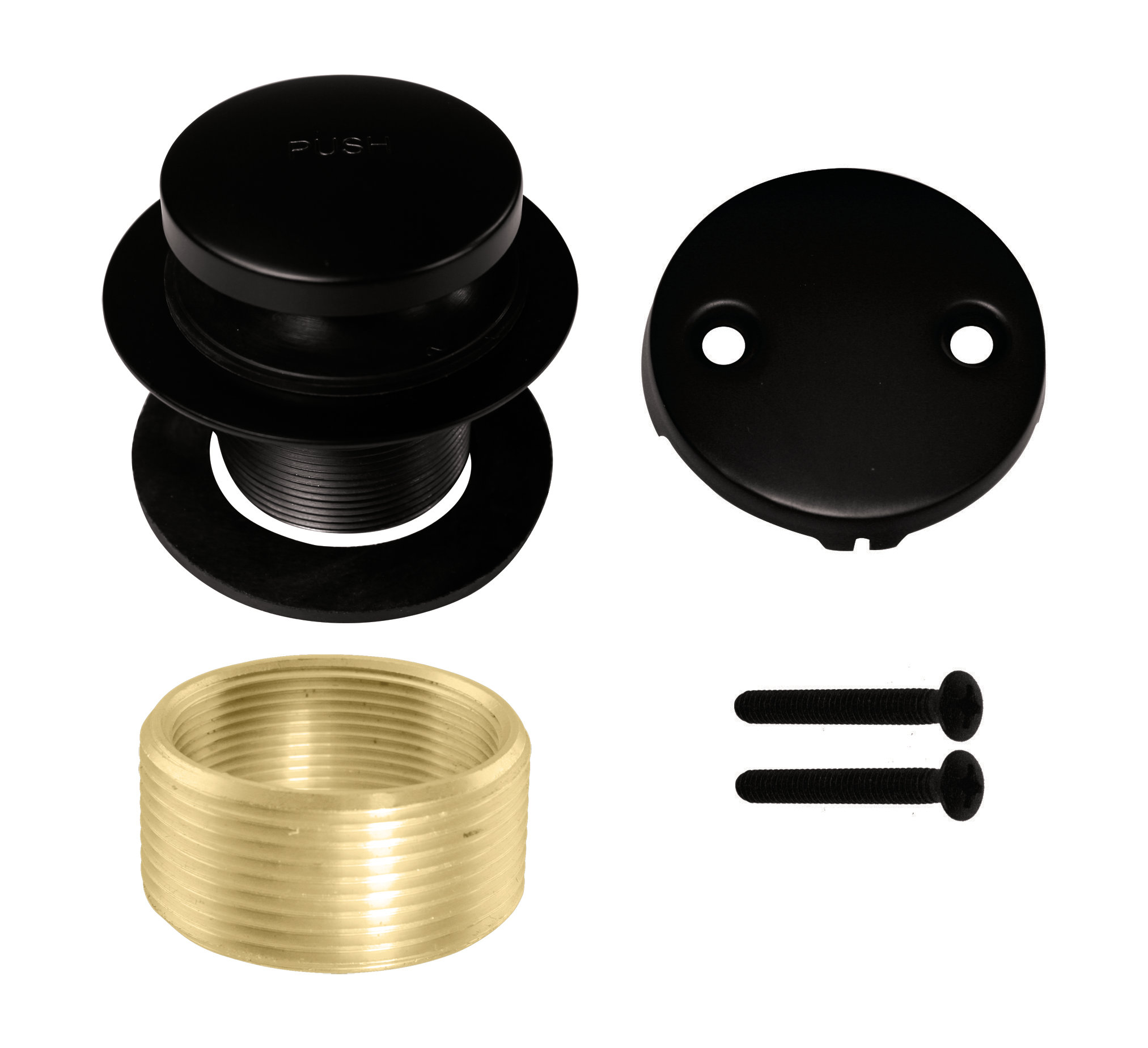 Westbrass Universal Thread Bathtub Tip-Toe Drain with 2-Hole Overflow ...