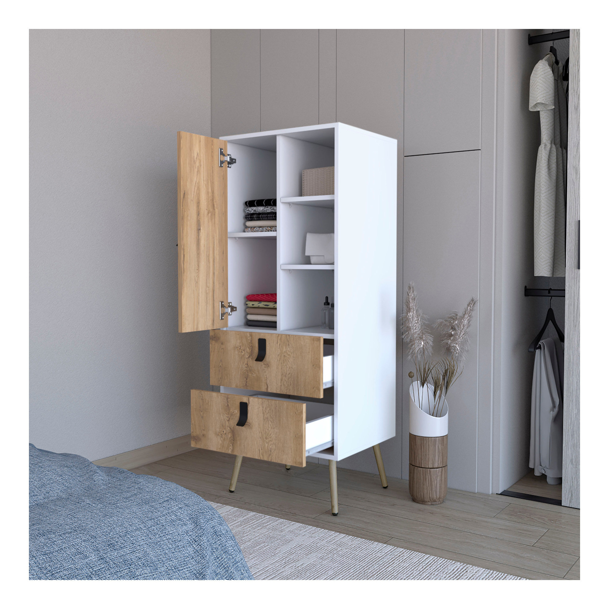 Latitude Run® Tall Dresser, Modern Design with 2 Drawers and Ample ...