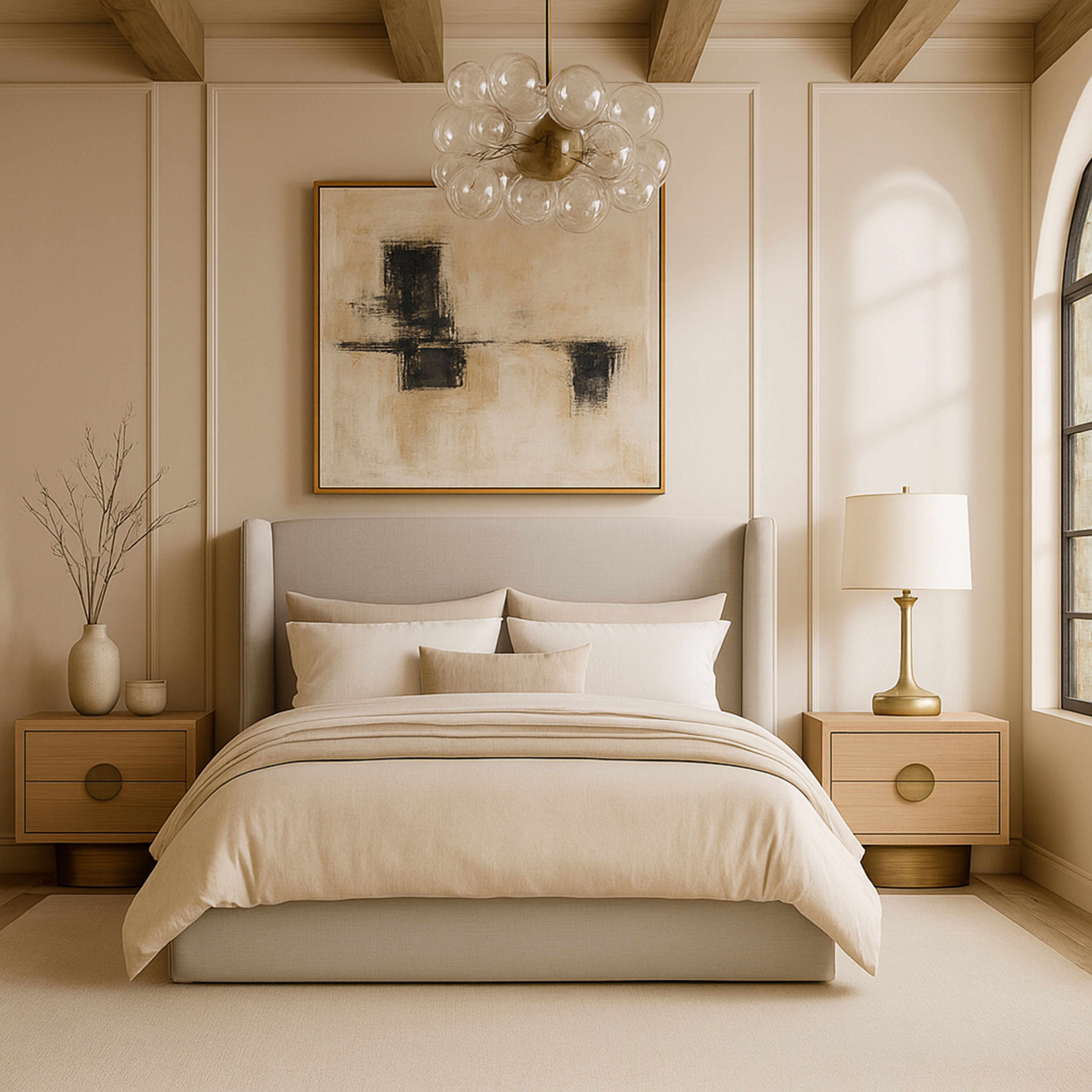 Latitude Run® Wanaque Linen Textured Fabric Upholstered Bed | Wayfair