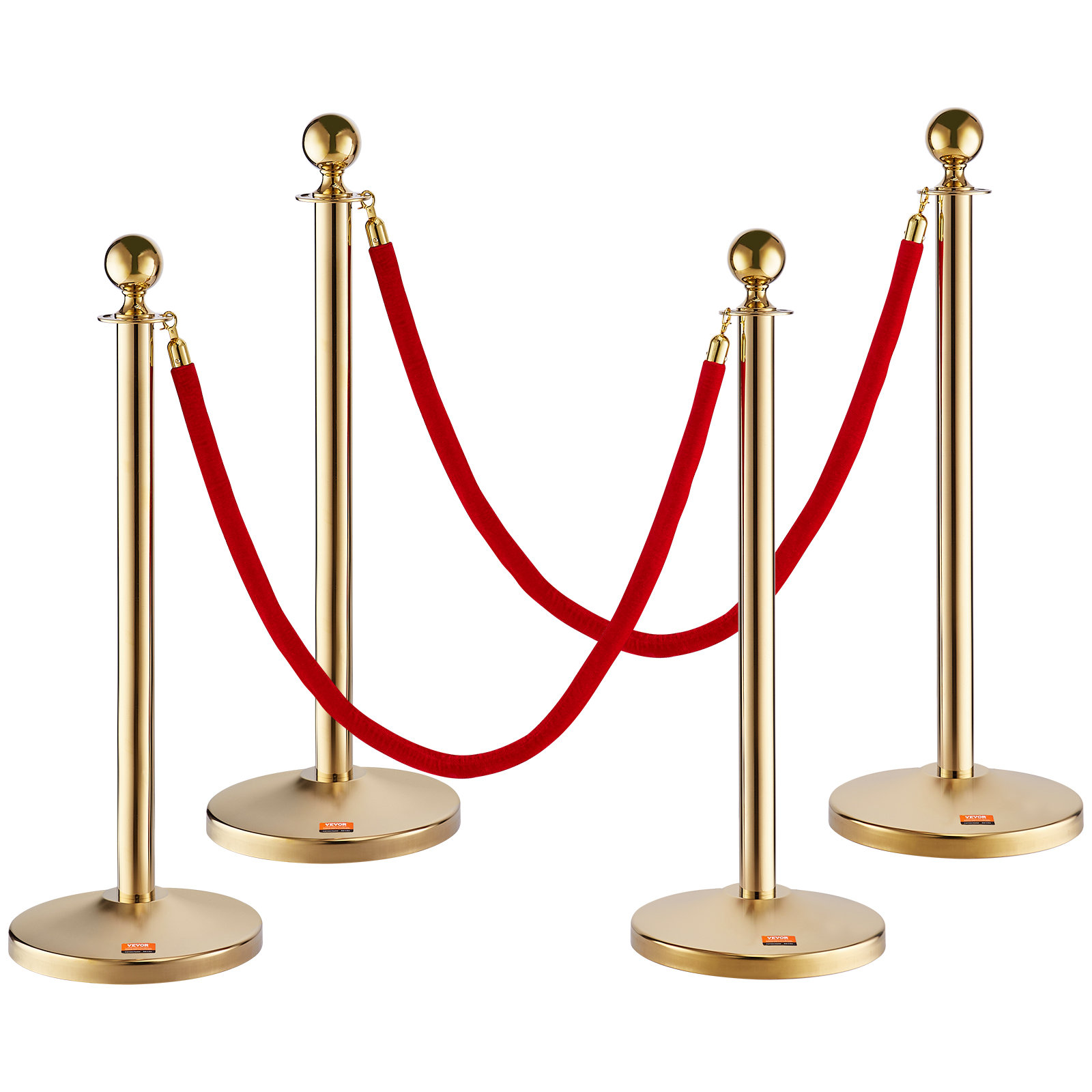 VEVOR Crowd Control Stanchion Posts with 5FT Velvet Ropes and Fillable ...