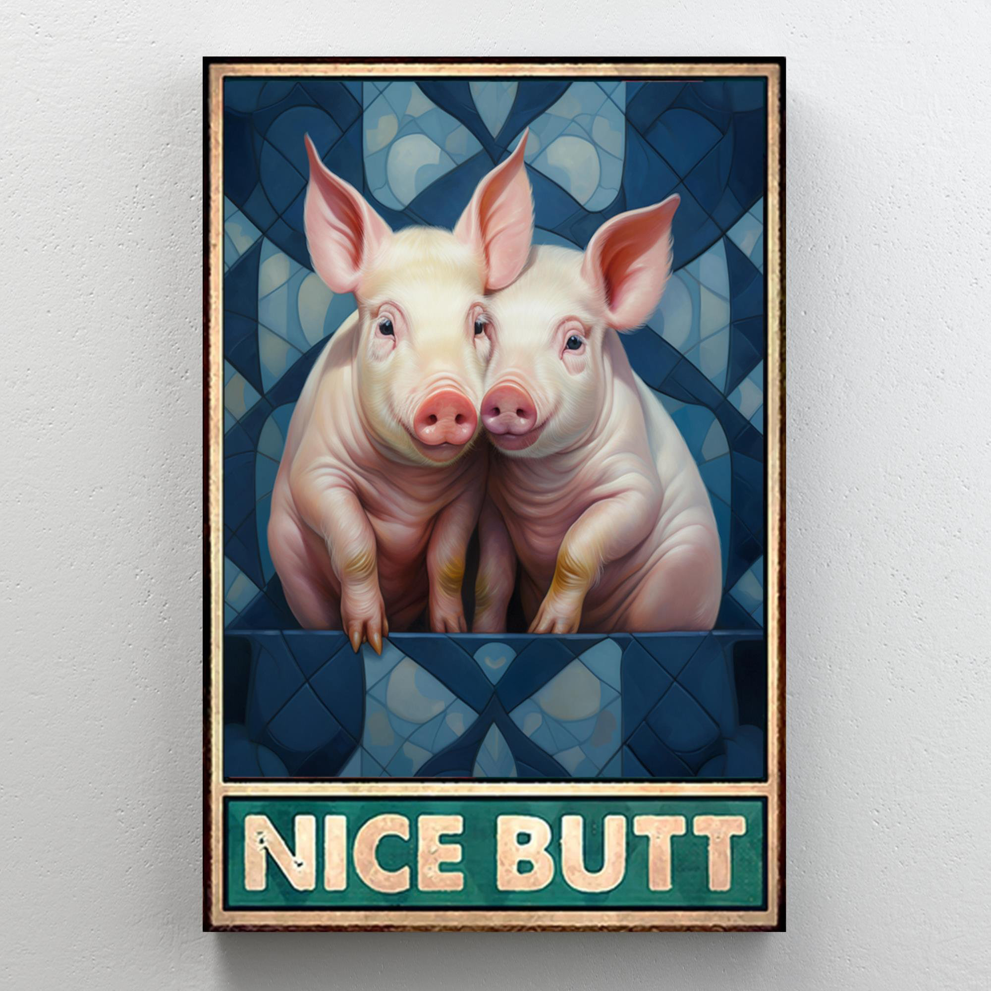 Trinx Lasean Pigs Nice Butt On Canvas Graphic Art | Wayfair