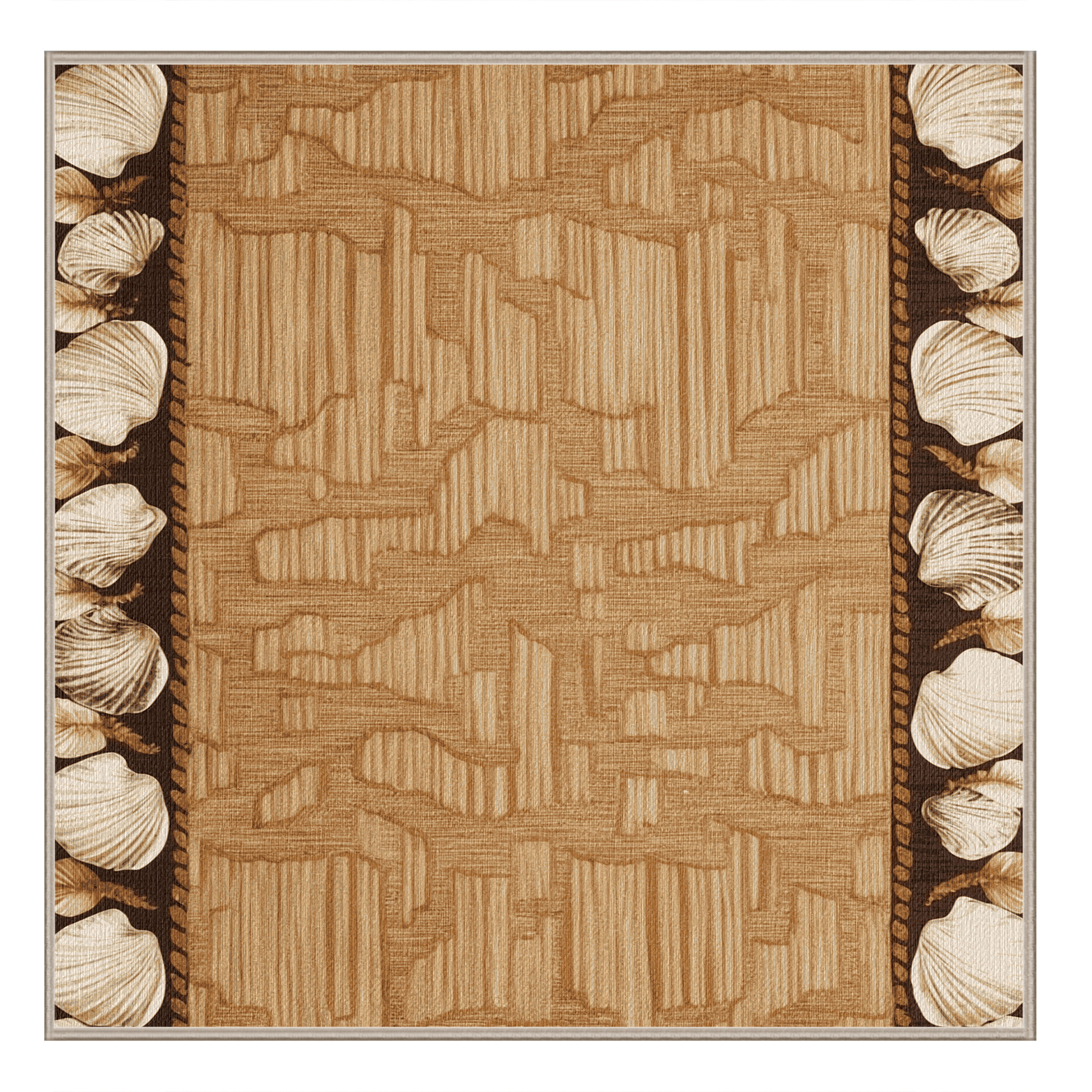 Bayou Breeze Washable Shell Borders Hawaiian Area Rug | Wayfair