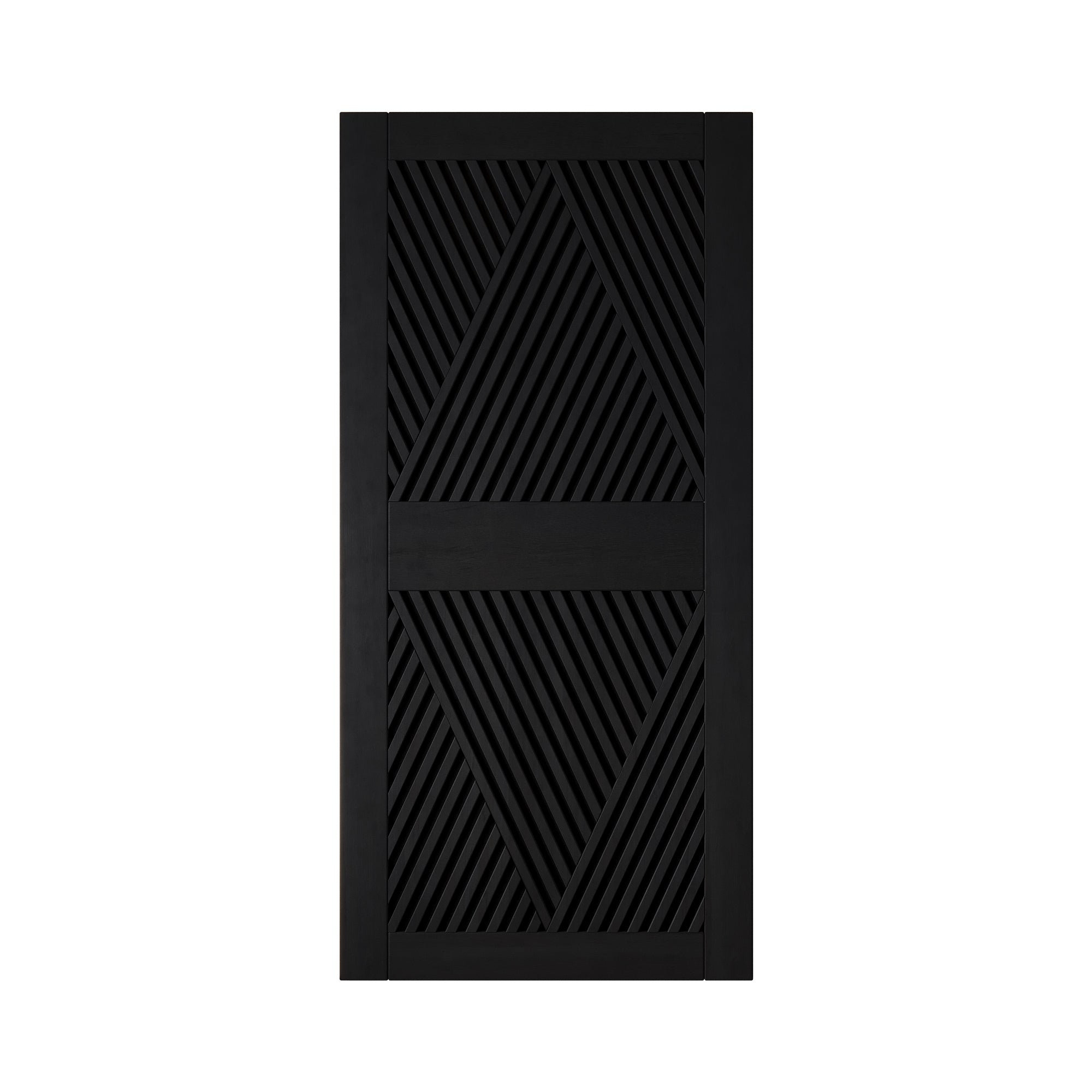 Homacer 84" High Diamond Design Black Finished & Unassembled Pine Wood ...