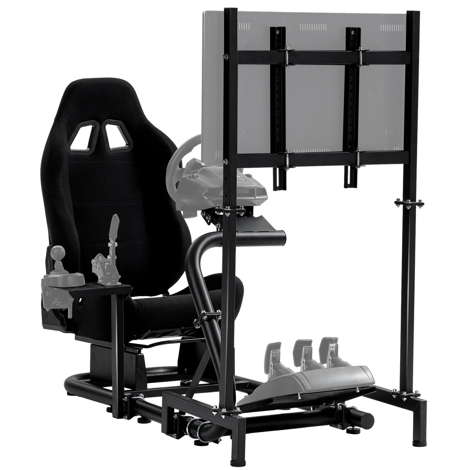 Anman Racing Sim Cockpit with Ergonomic Seat & Monitor Stand, Not ...