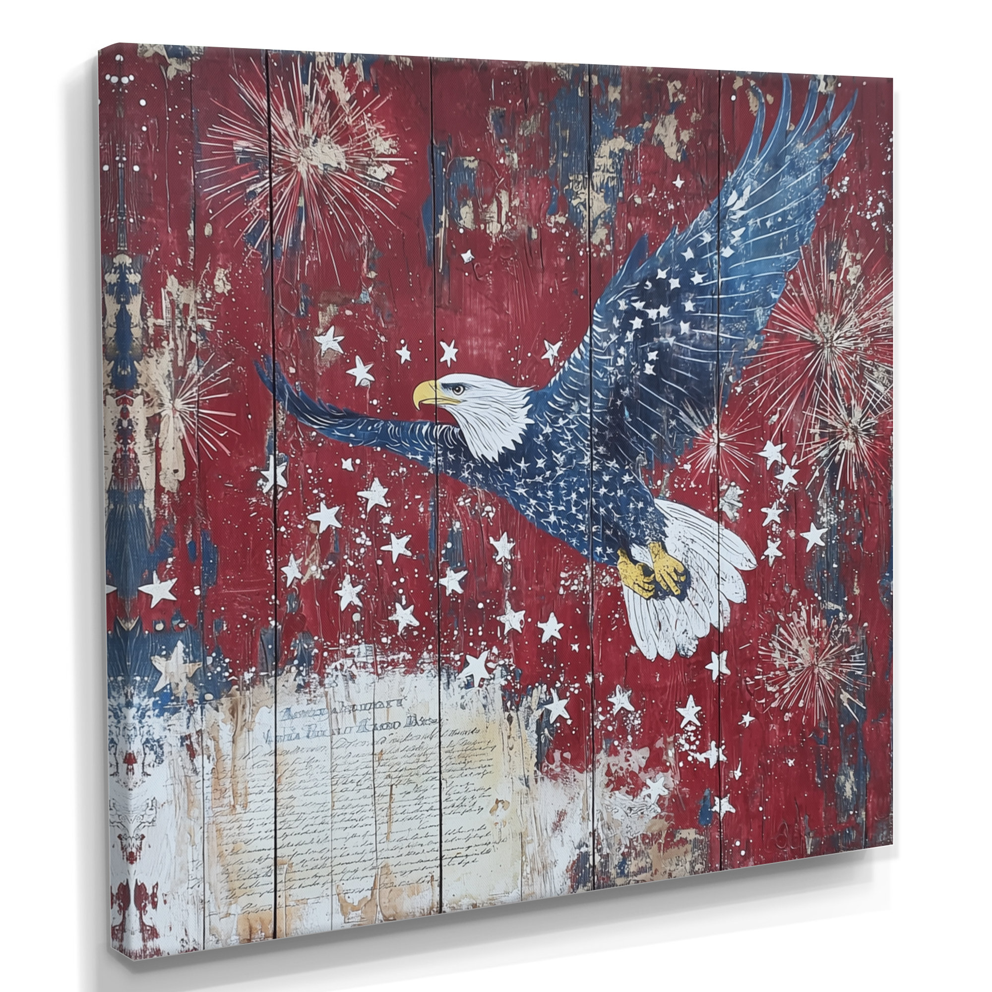 Millwood Pines Patriotism Eagle And Usa Flag Scenery II - eagle Wall ...
