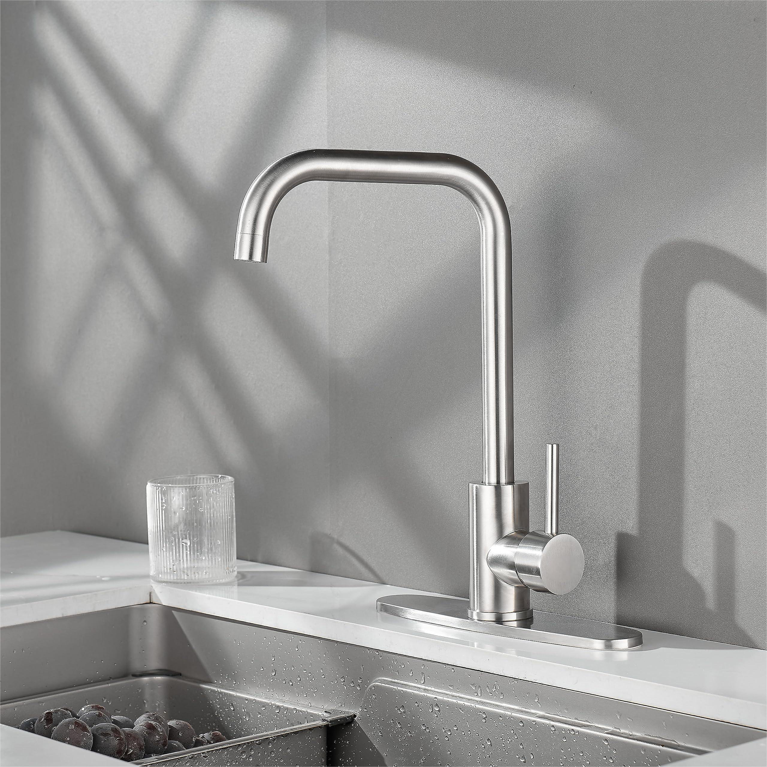 Fish hunter Square Kitchen Sink Faucet, Single Handle Swivel Bar Mixer ...