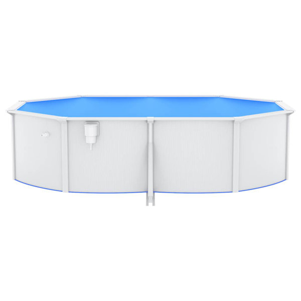 Vidaxl Swimming Pool White Frame With Blue Liner Steel Walls With PVC ...