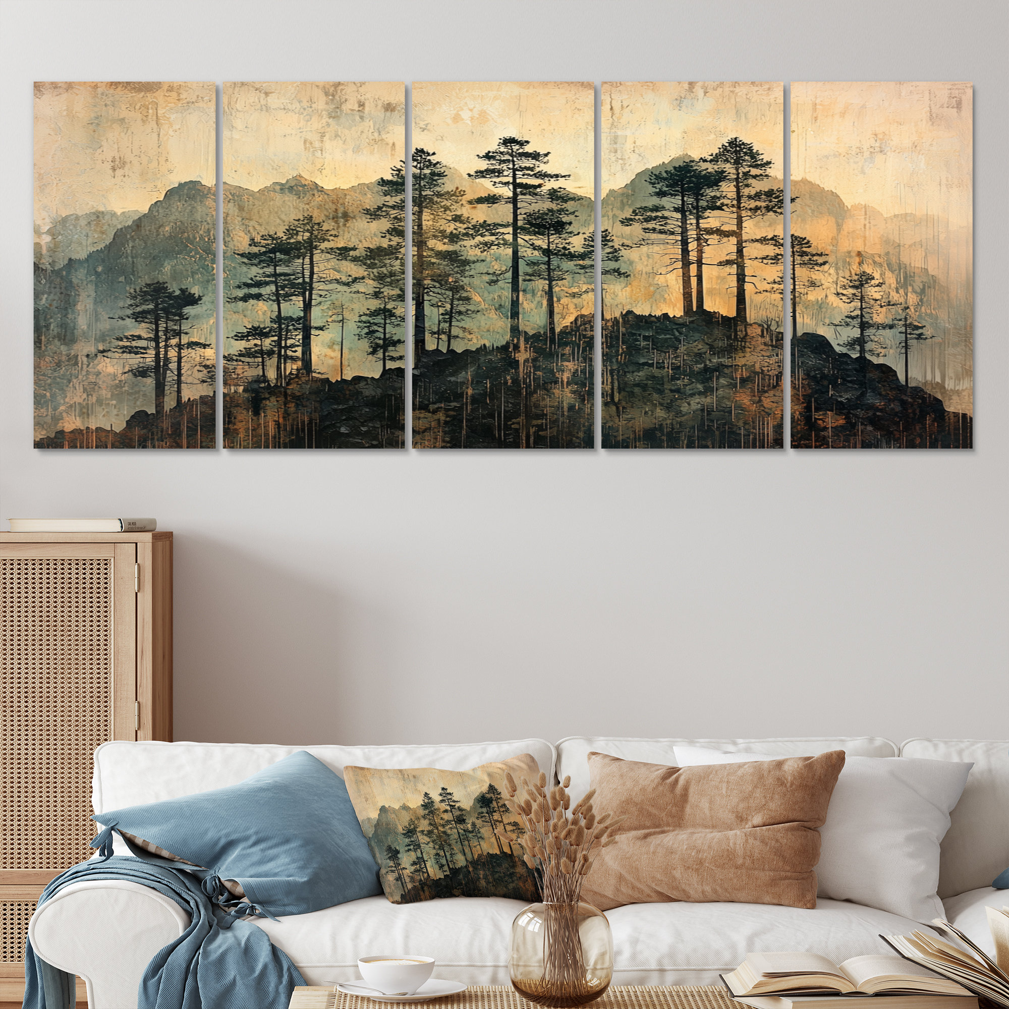 Millwood Pines Mountain Treescape Mountain Layers III - Treescape Wall ...