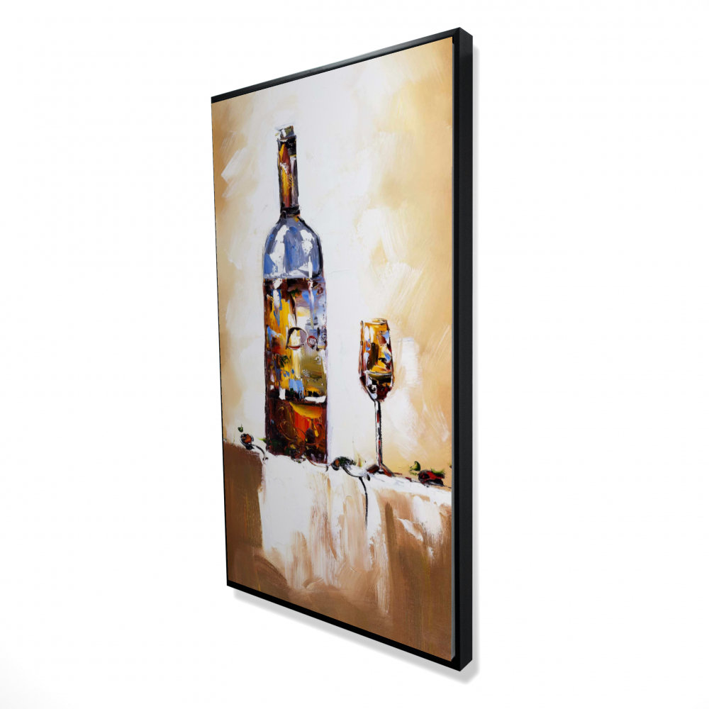 Wildon Home® White wine - 24"x48" Framed canvas | Wayfair